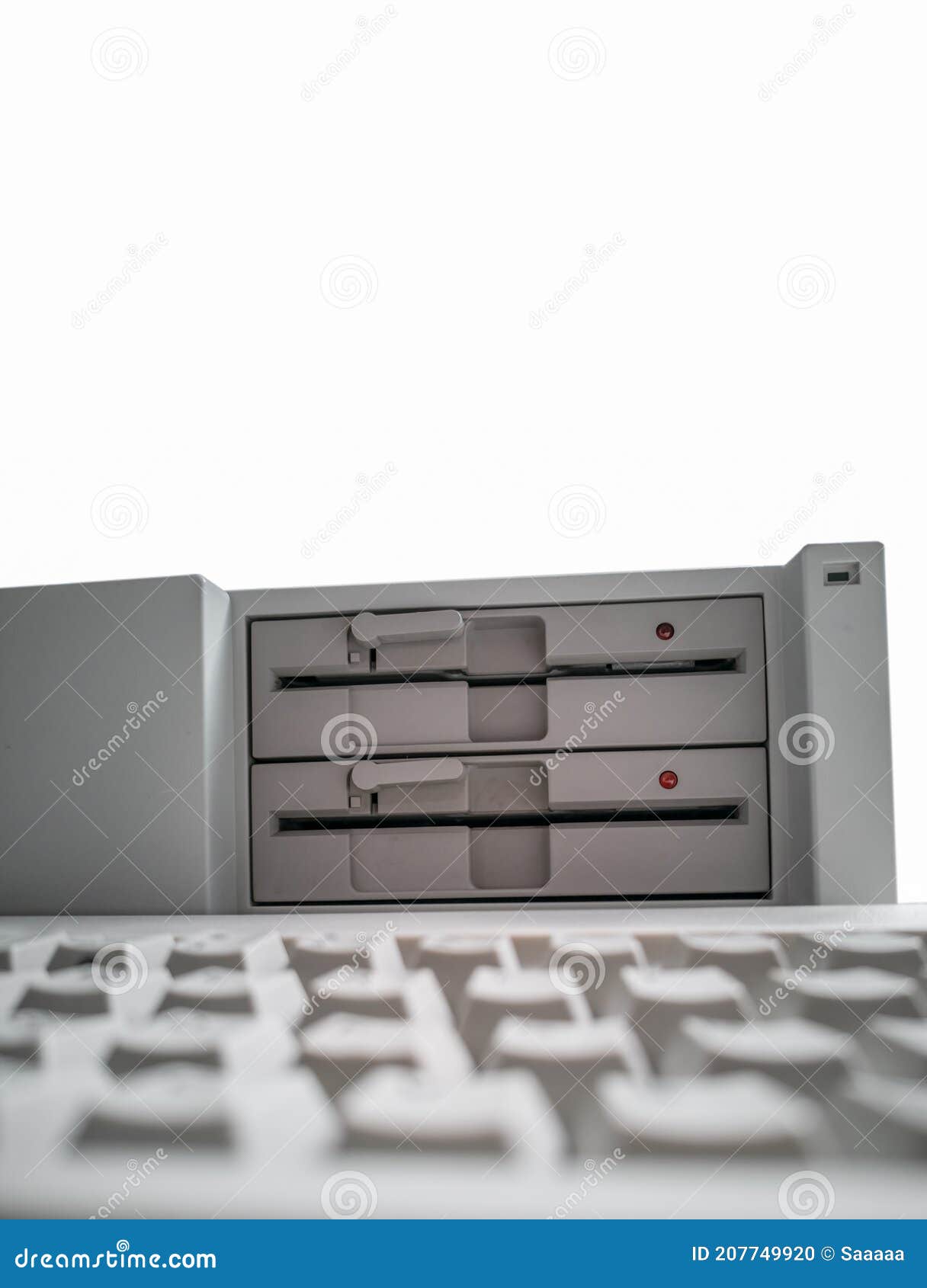 Antique Computer 5 Inch Disk Drives and Keyboard Stock Photo - Image of ...