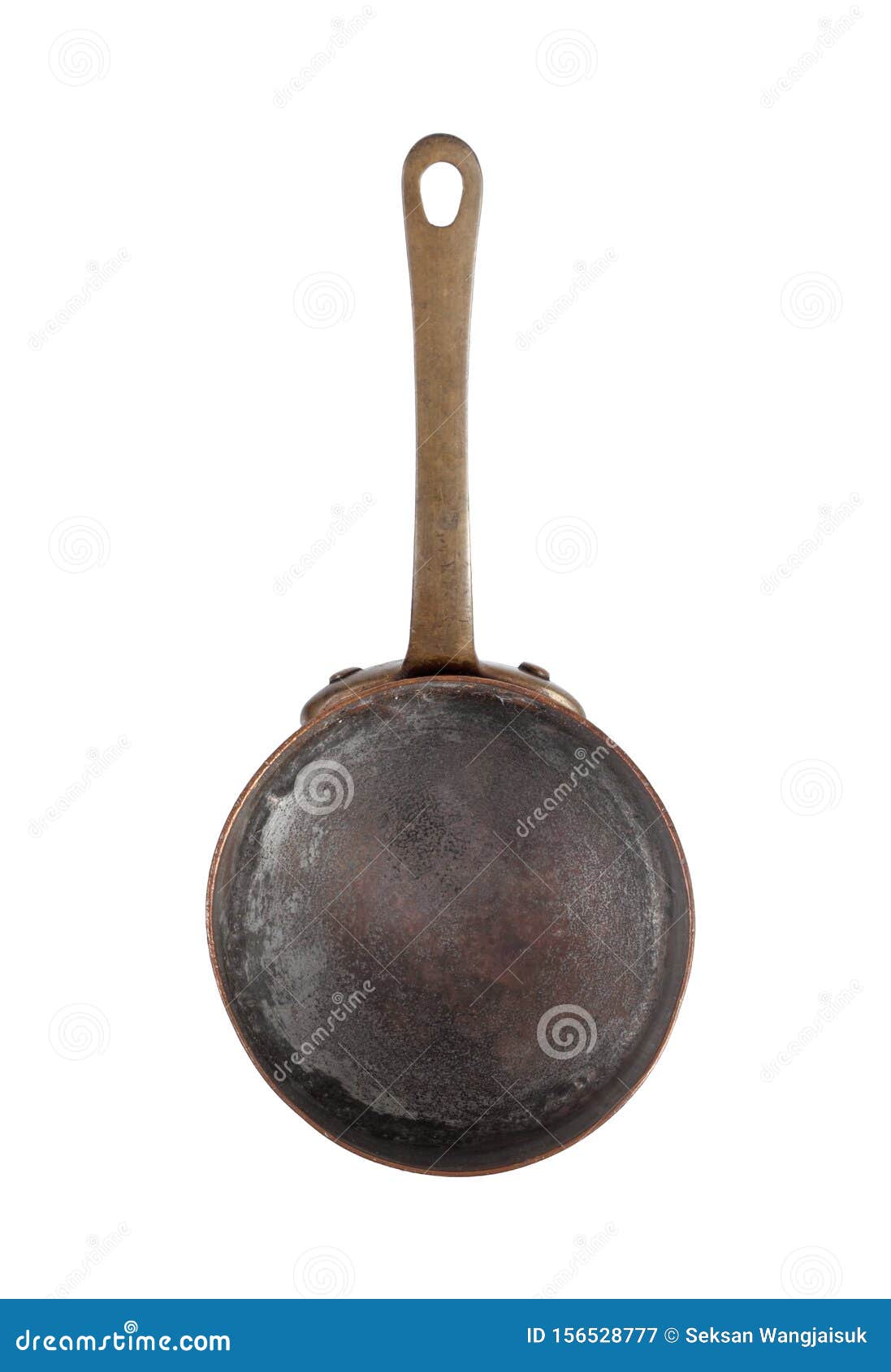 Antique Copper Sauce Pot on White Background Stock Image - Image of ...