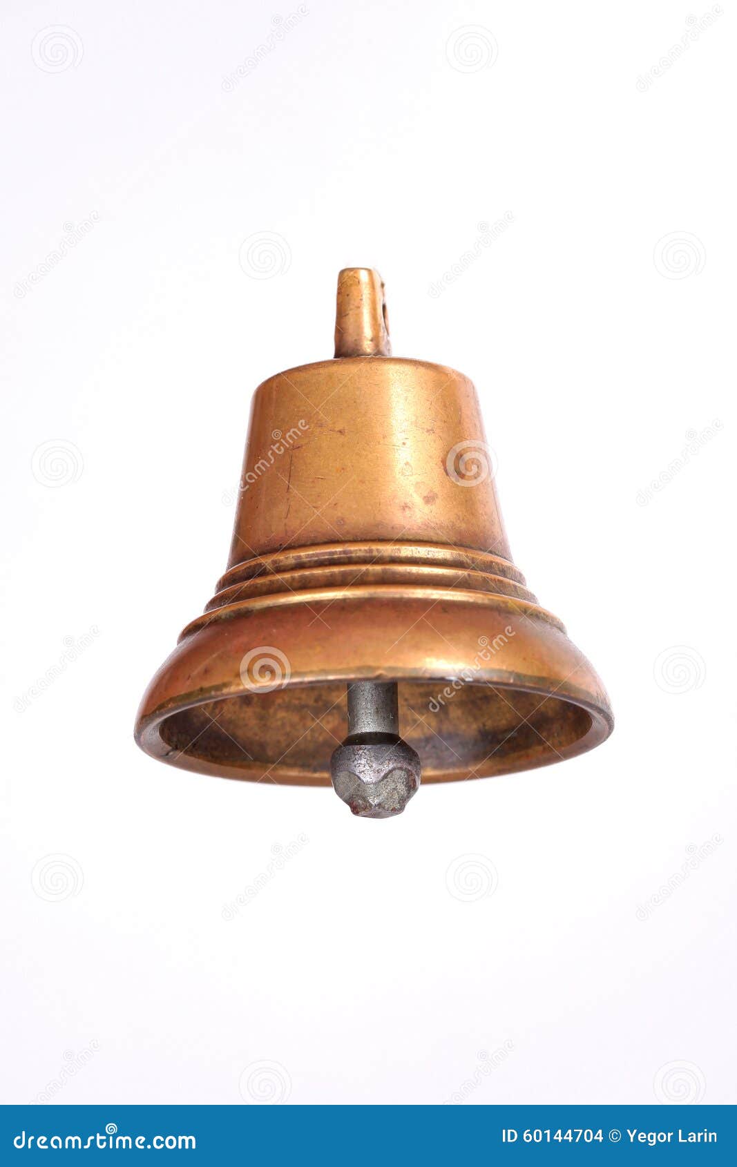 Antique Copper Small Bell Isolated on White Background Stock Photo ...