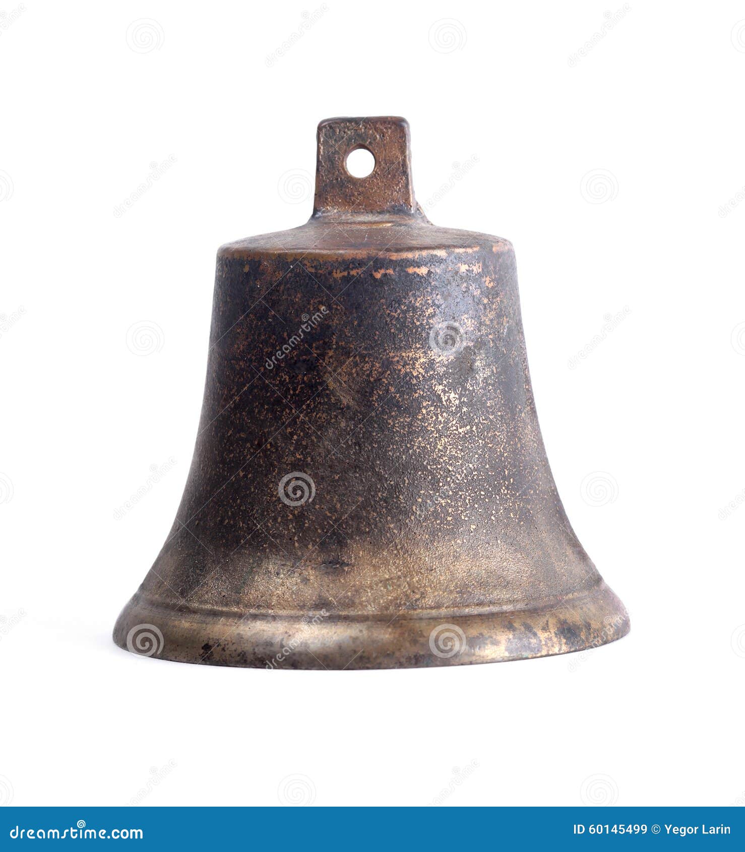 Antique Copper Small Bell on White Background Stock Image - Image of ...