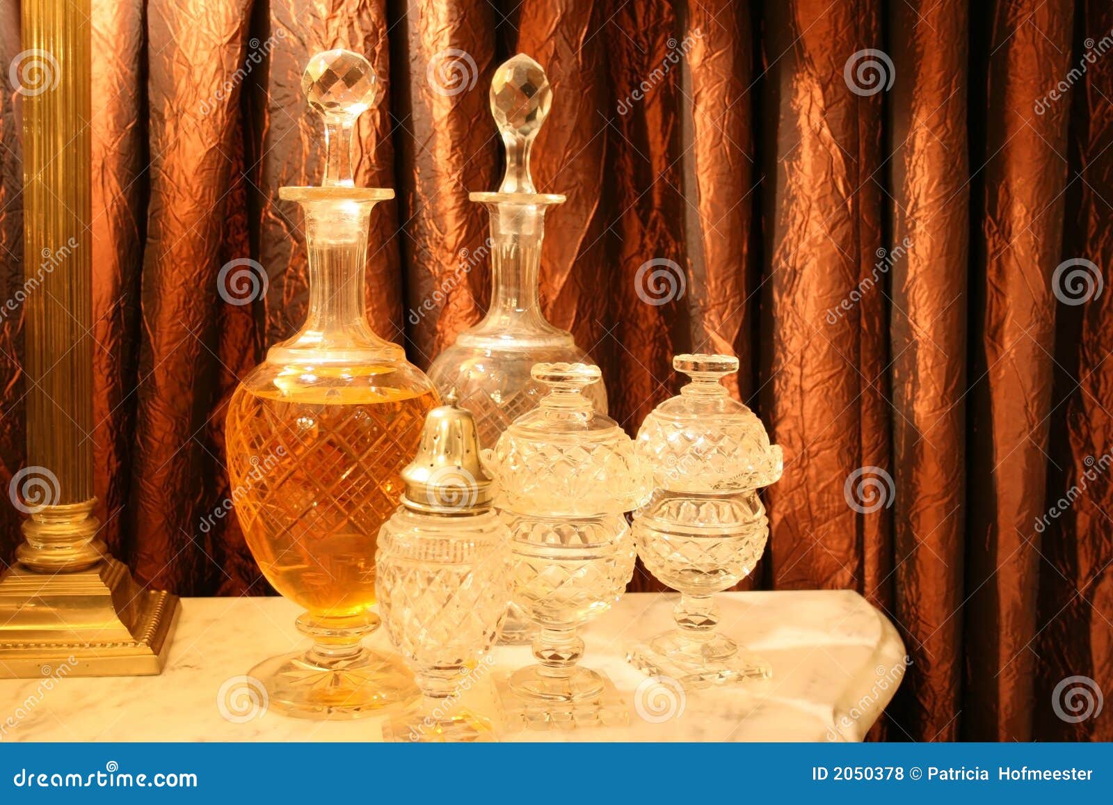 Antique crystal decanters stock photo. Image of scotch - 2050378