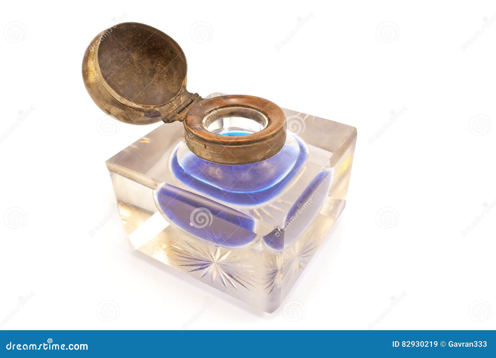Antique Crystal Inkwell Isolated Stock Image - Image of isolated ...