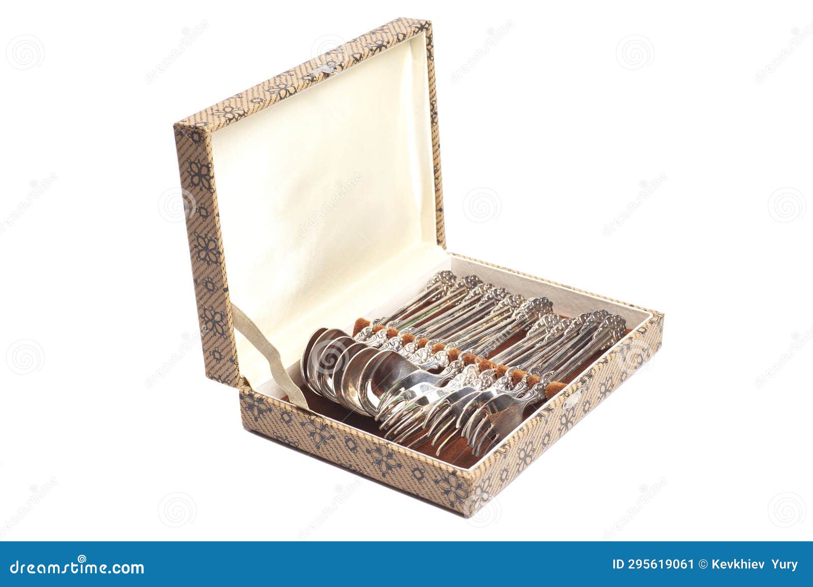 Antique Cutlery Spoons and Forks in Box Stock Image - Image of culinary ...