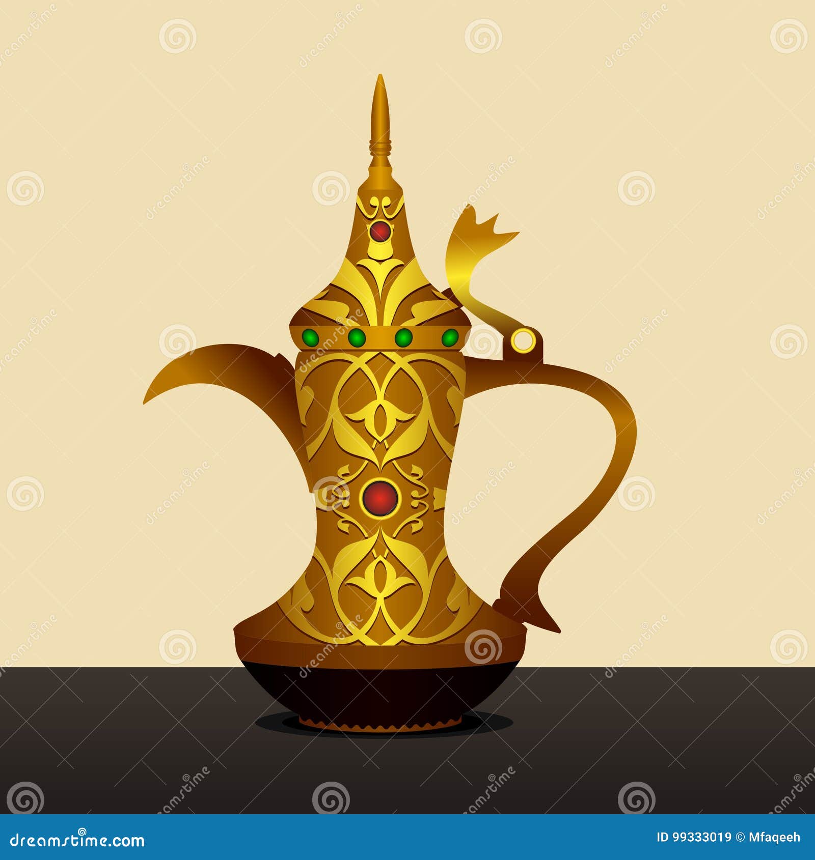 Arabian Coffee Pot Vector Silhouette Illustration | CartoonDealer.com ...