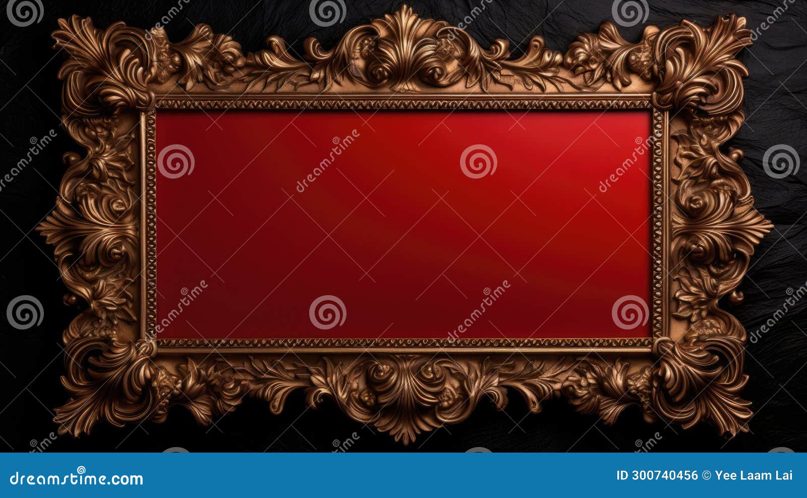 Antique Damask Frame with Red and Gold Color, Ai Stock Illustration ...