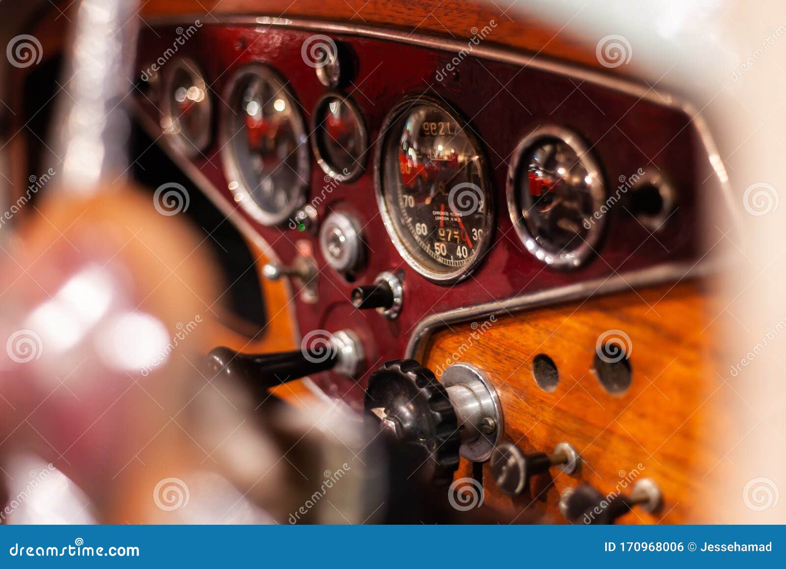Antique Dashboard Gauge Cluster Stock Photo - Image of controls, close ...
