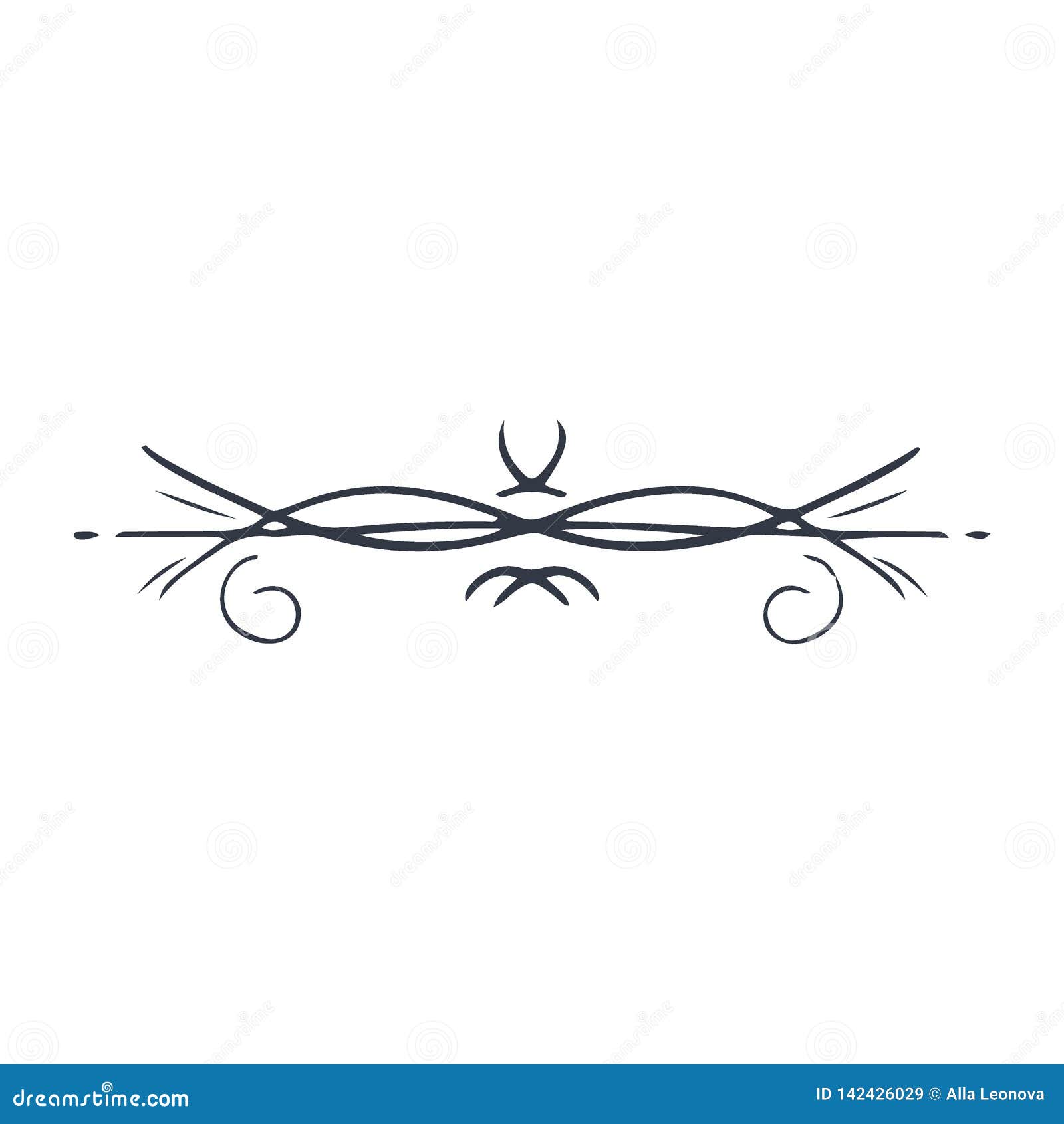 Antique Decorative Element, Scroll Element, Page Divider. Ornament ...