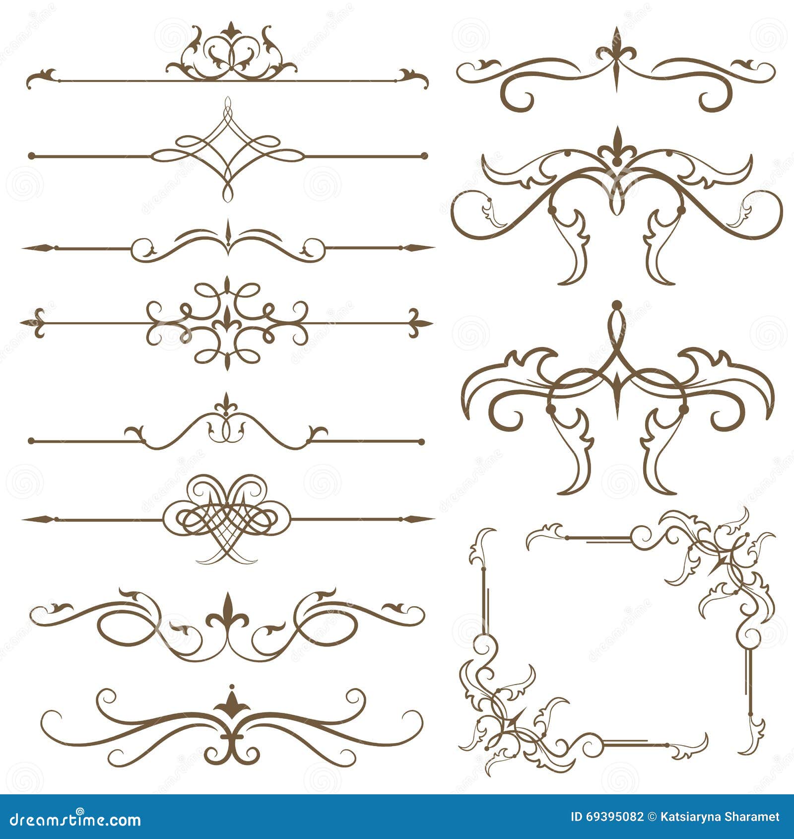 Antique Decorative Elements Stock Illustration - Illustration of ...