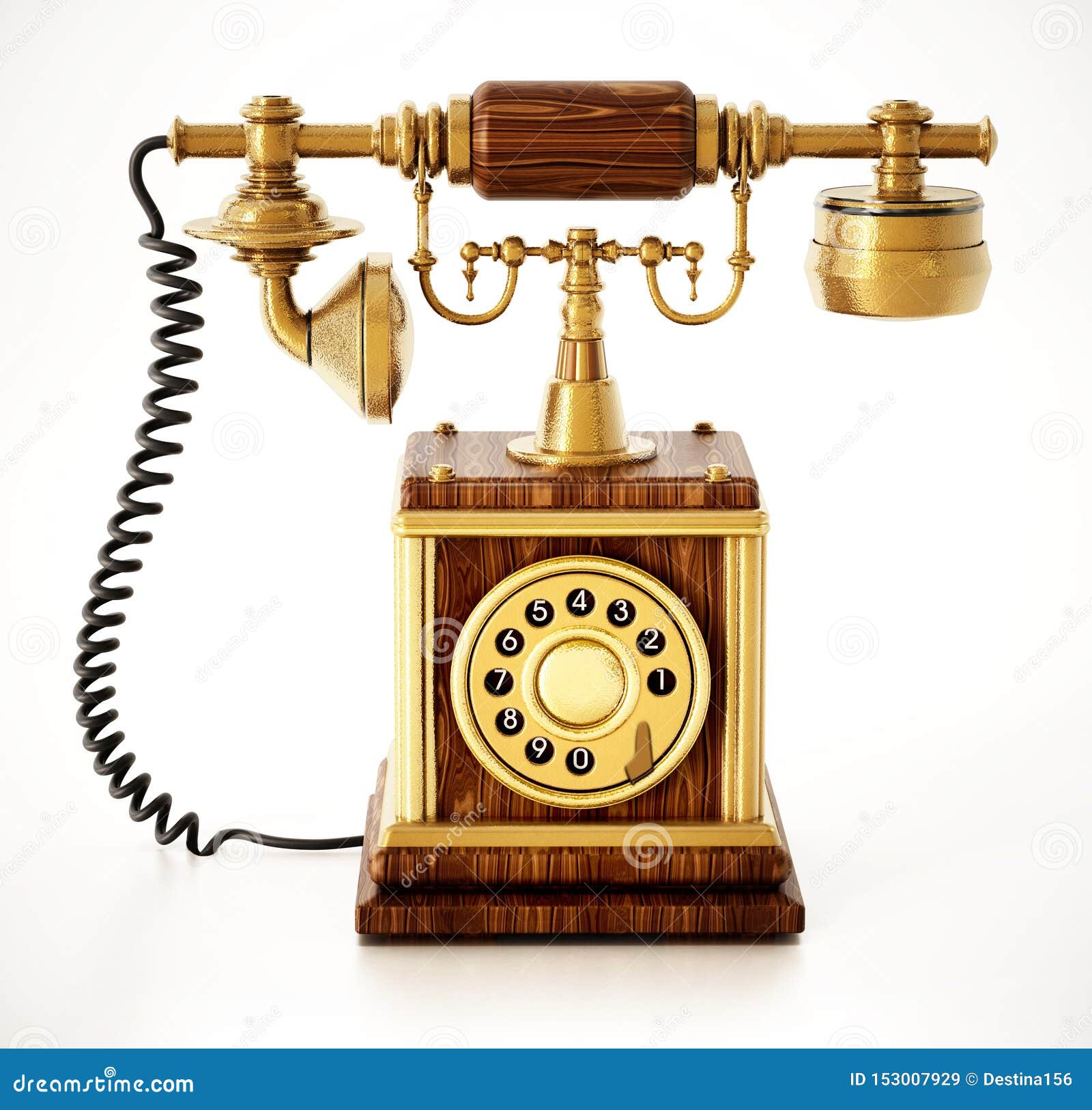 Vintage Gold Phone 3d Stock Illustrations – 112 Vintage Gold Phone 3d ...