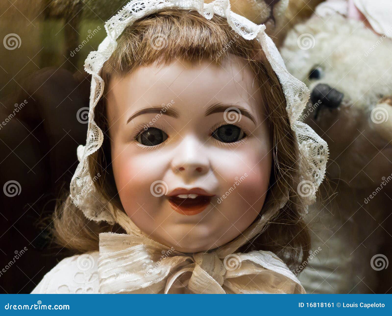 Antique Doll With Cute Smile Stock Image - Image: 16818161