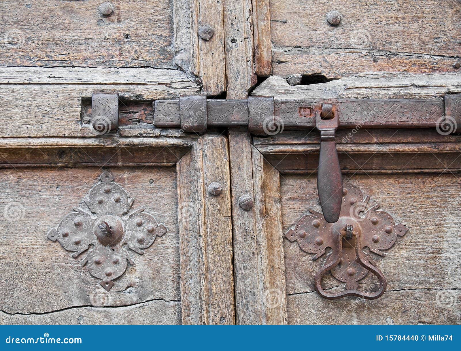Antique door latch. stock photo. Image of aged, iron - 15784440