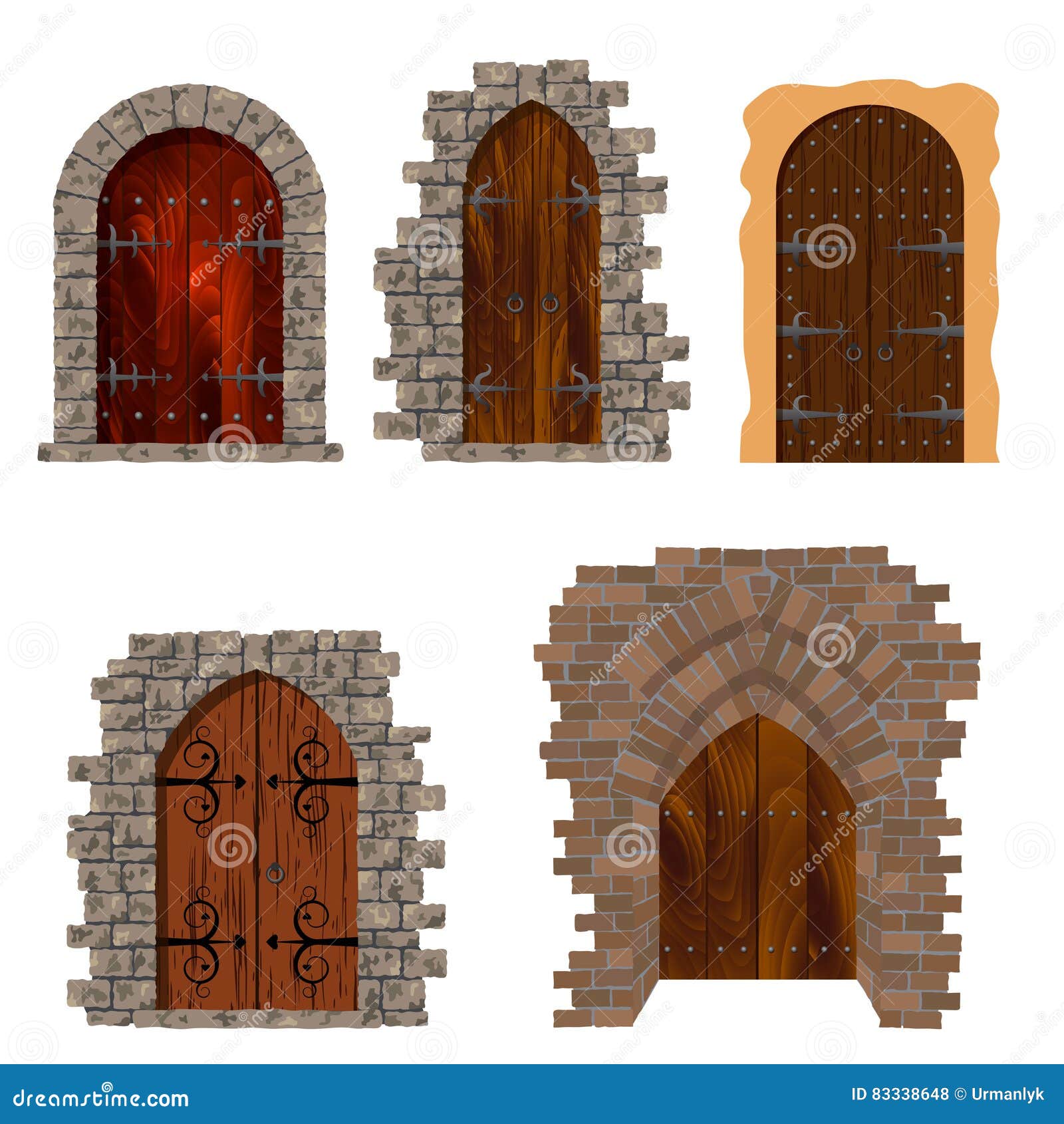 Antique doors stock vector. Illustration of board, antique - 83338648