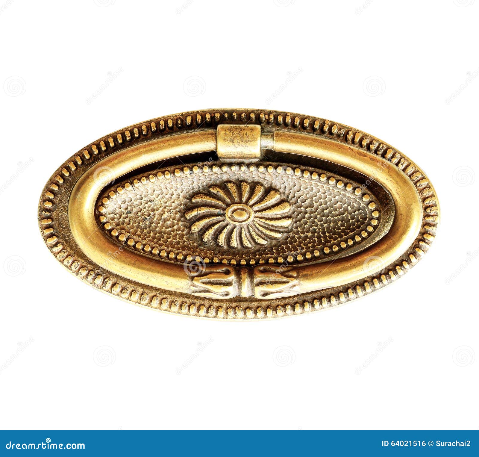 Antique Drawer Handle Isolated on White Stock Photo - Image of door ...