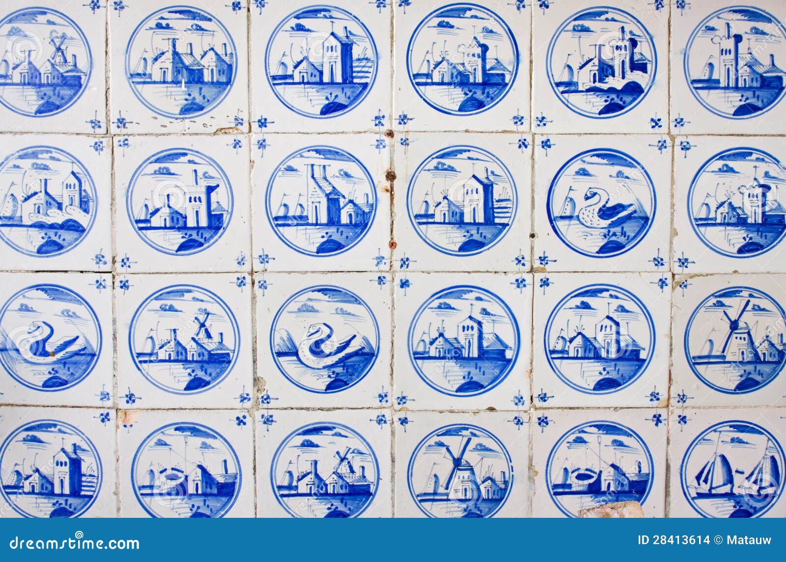 Antique dutch tiles stock illustration. Illustration of square - 28413614