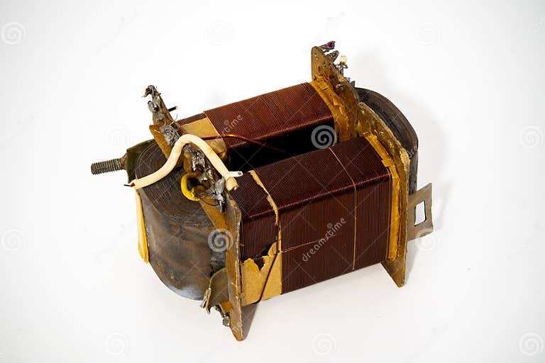 Old Electrical Transformer with Copper Windings and Rusty Casing Stock ...