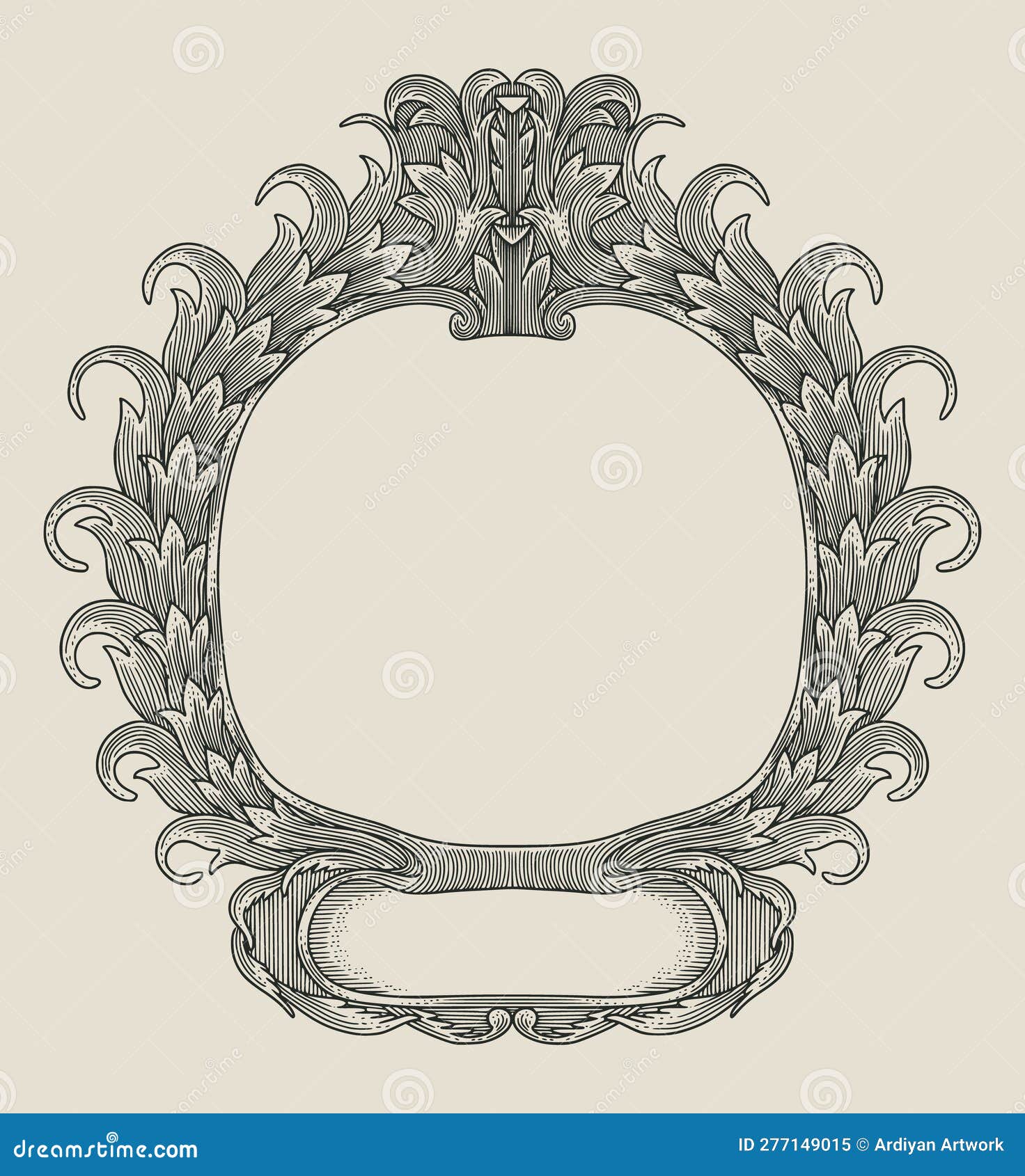 Antique Engraving Frame, Vector Vintage Illustration Stock Vector ...