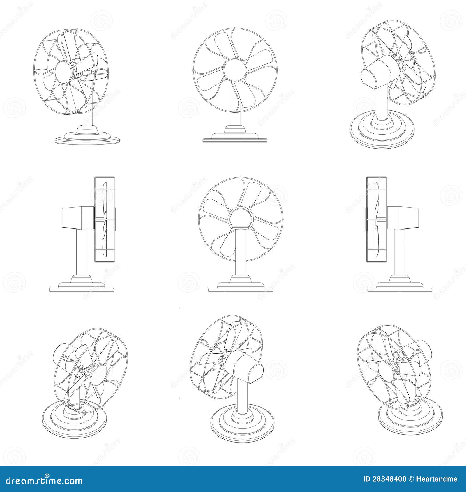 Antique fan stock vector. Illustration of retrostyled - 28348400