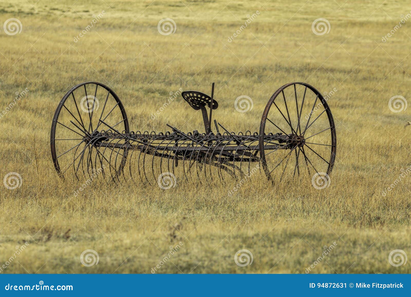 Antique Farm Hay Rake stock image. Image of metal, agriculture - 94872631