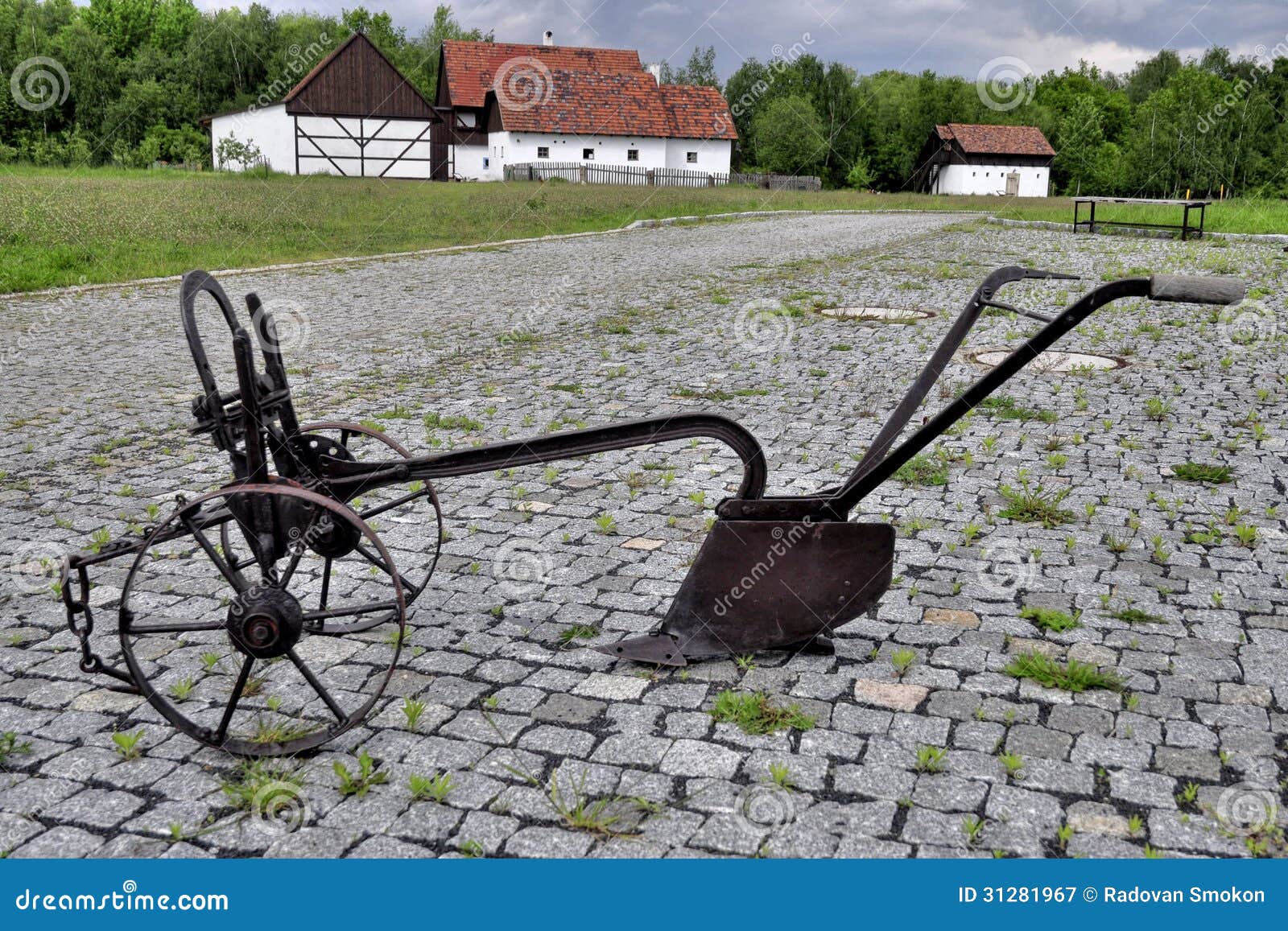 Antique farming plough stock image. Image of brown, farming - 31281967