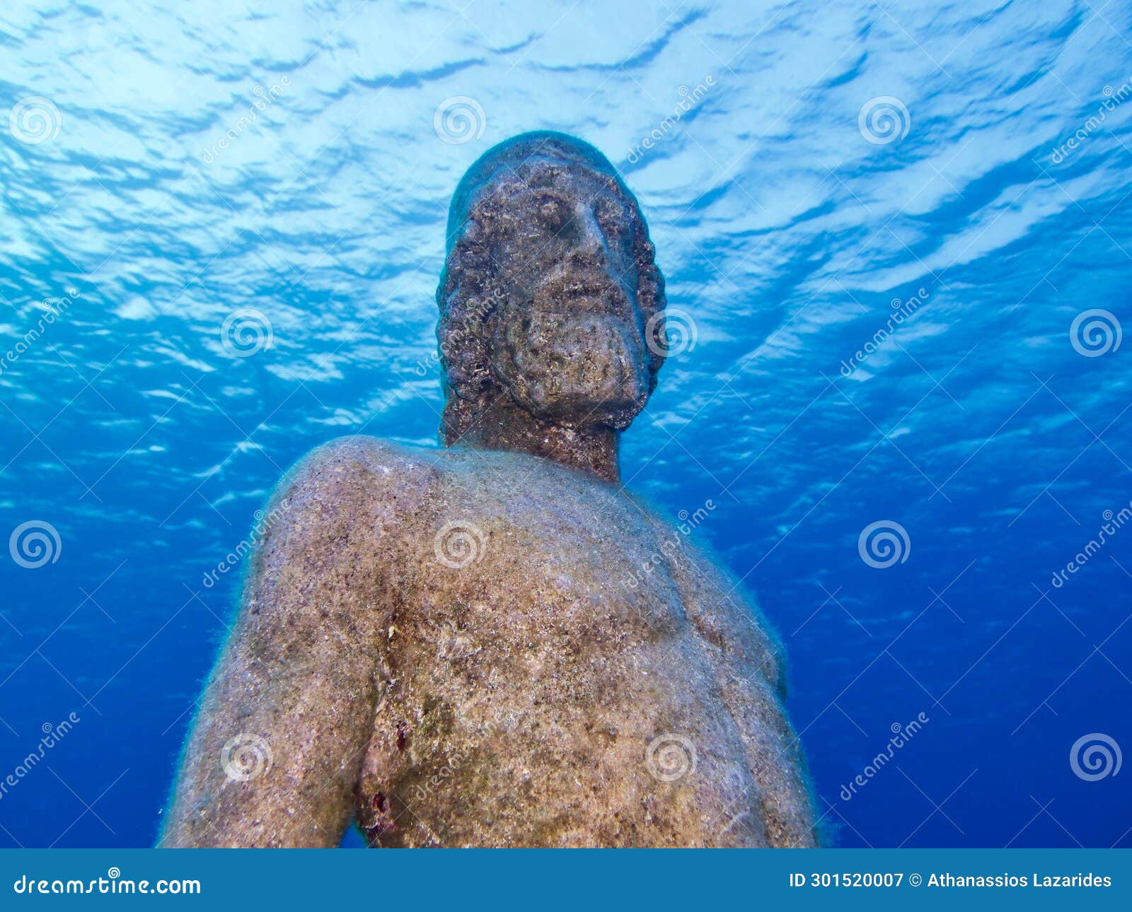 An Ancient Greek Figure Underwater Stock Image - Image of underwater ...
