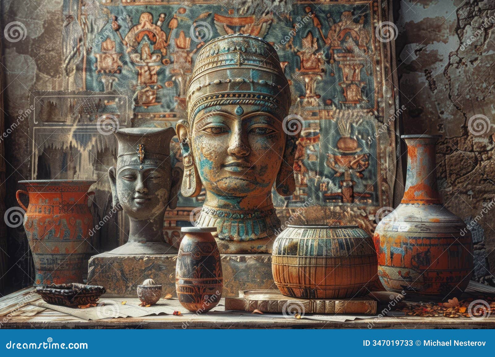 Antique Finds of Ancient Civilization, Historical Artifacts Stock Image ...