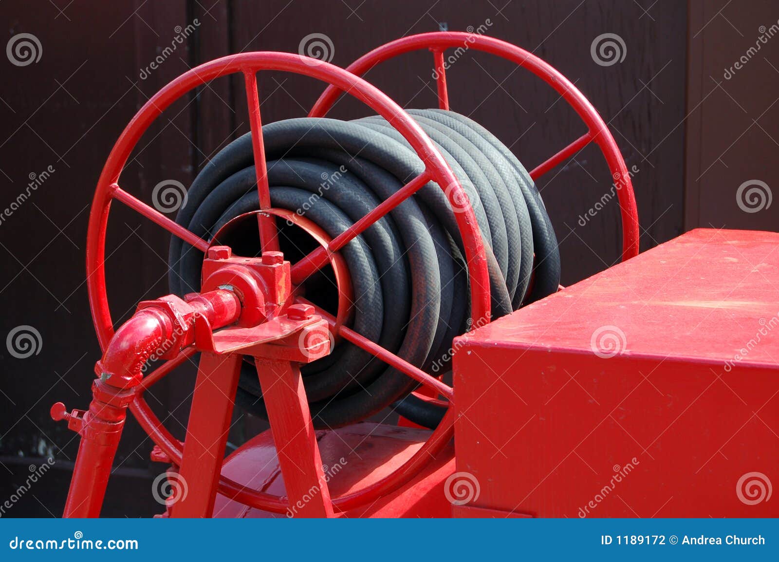Antique fire engine hose stock photo. Image of rubber - 1189172