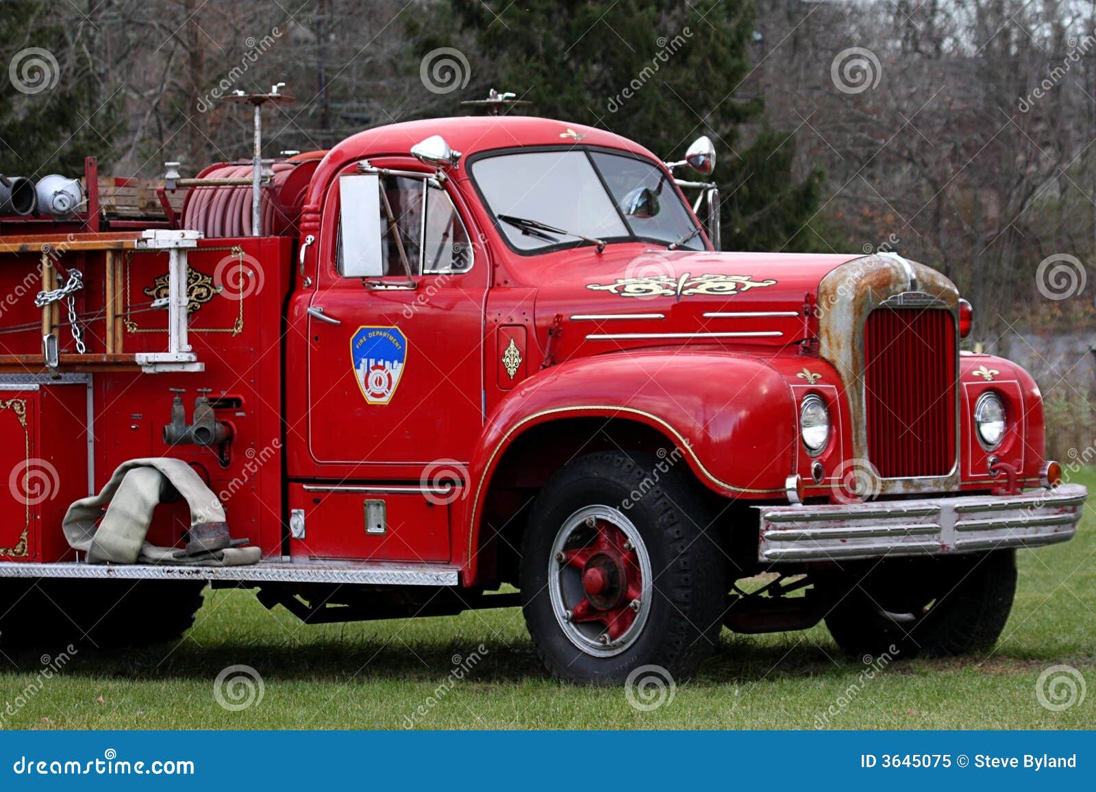 Antique Fire Truck stock image. Image of retired, hose - 3645075