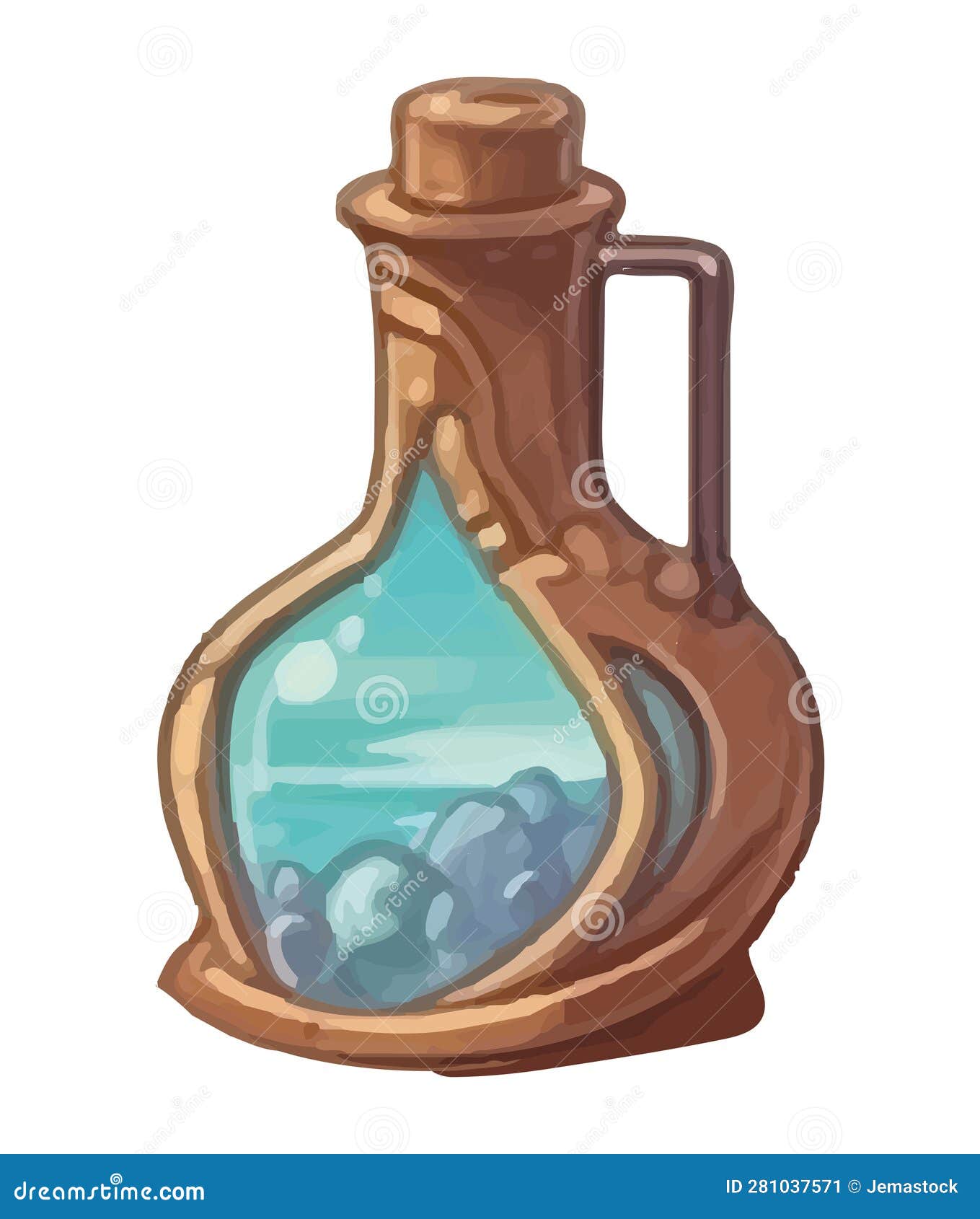 An Antique Flask , a Symbol of Ancient History Stock Vector ...