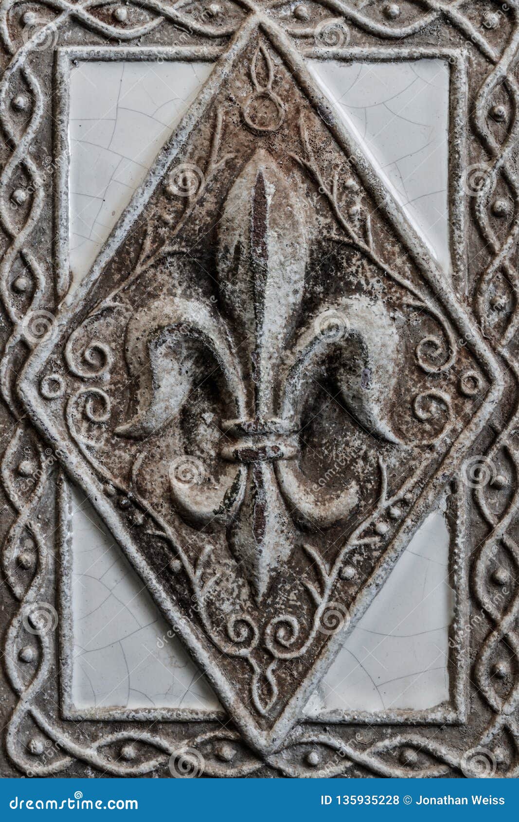 Antique Fleur-de-lis on Tile Stock Photo - Image of gothic, heraldic ...