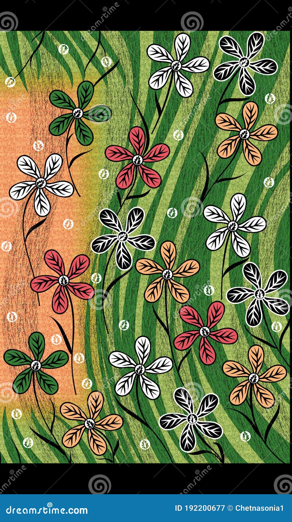 Antique Flower Design with Texture Digital Background Stock ...