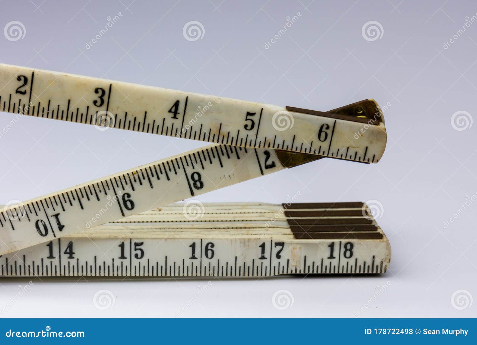 Antique Folding Ruler on White Background Stock Photo - Image of ...