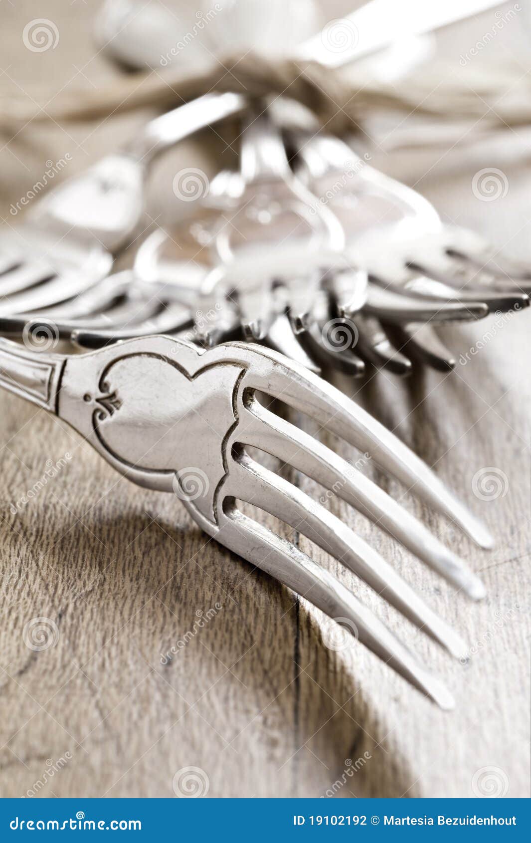 Antique forks at close up stock photo. Image of domestic - 19102192