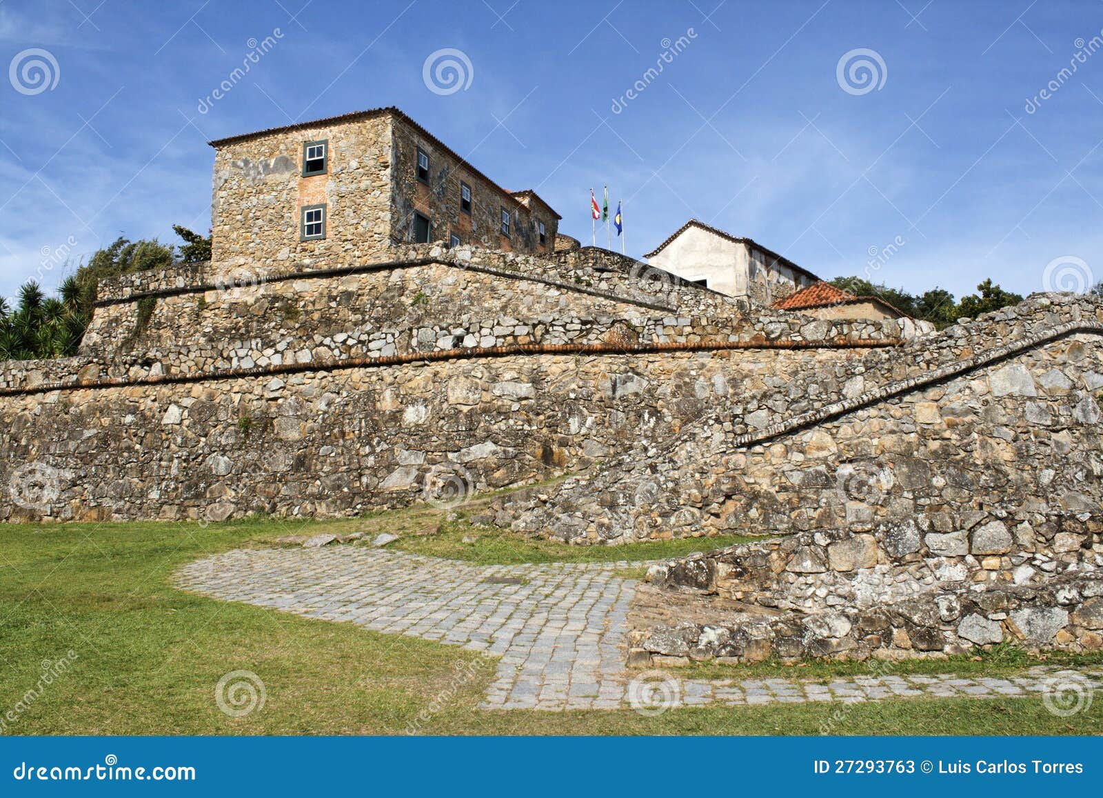 Antique fortress in Brazil stock image. Image of tower - 27293763