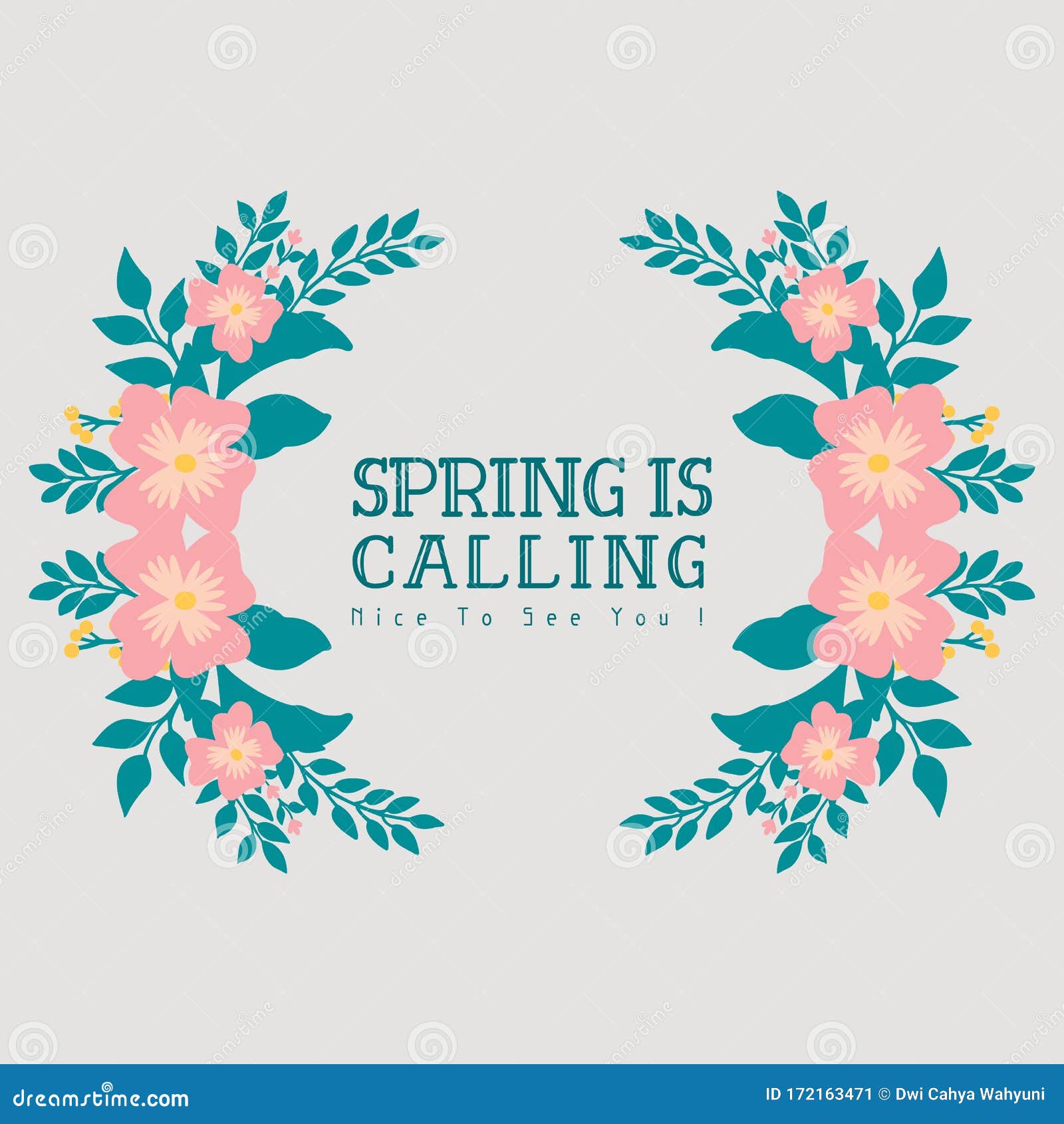 Antique Frame with Leaf and Flower, for Spring Calling Greeting Card ...