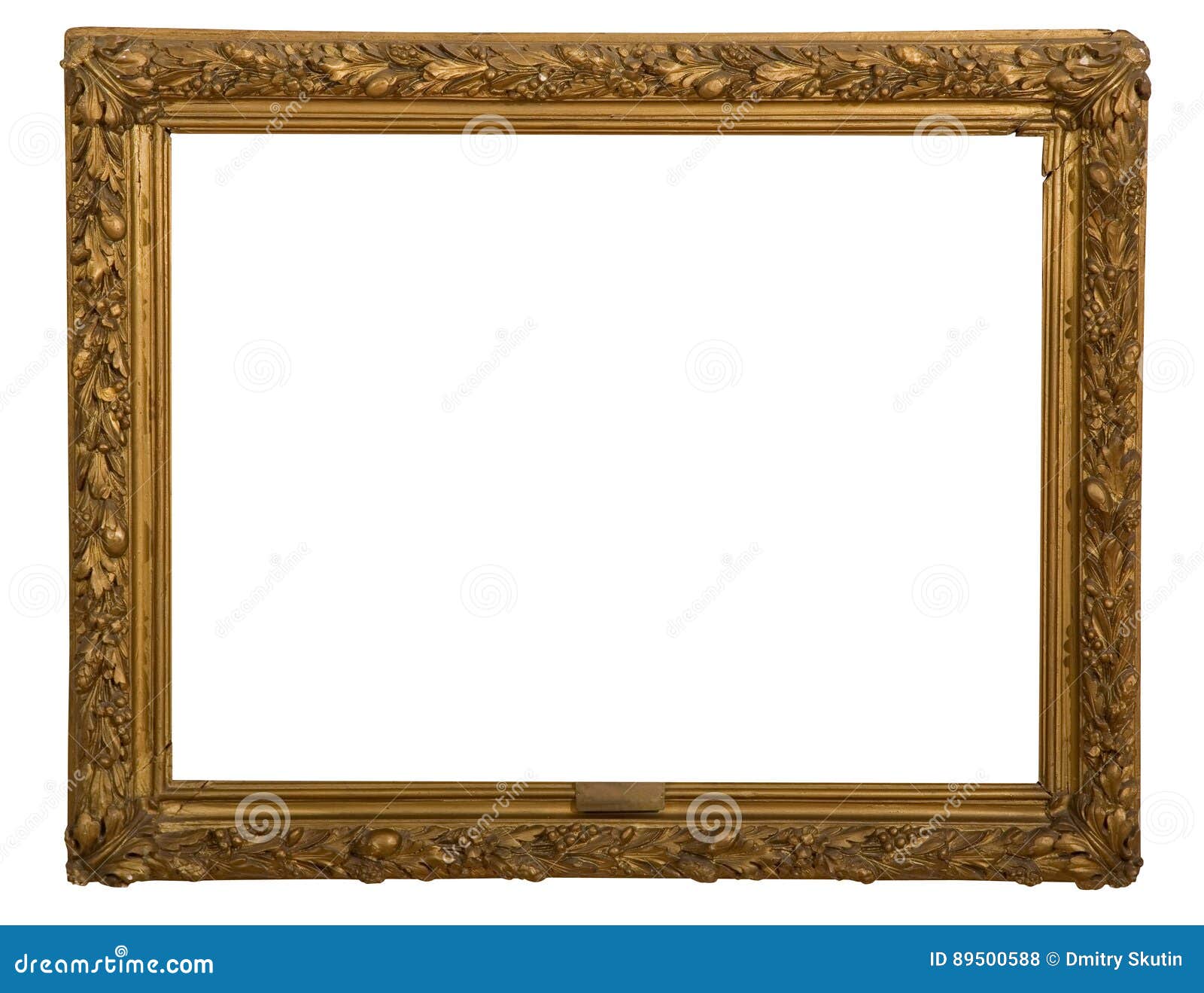 Antique Frame is Very Old with Cracks and Uneven Isolated on White ...