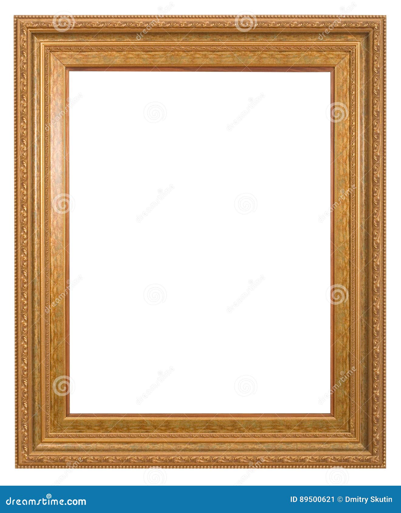 Antique Frame is Very Old with Cracks and Uneven Isolated on White ...