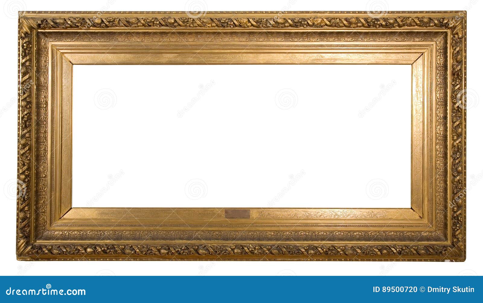 Antique Frame is Very Old with Cracks and Uneven Isolated on White ...