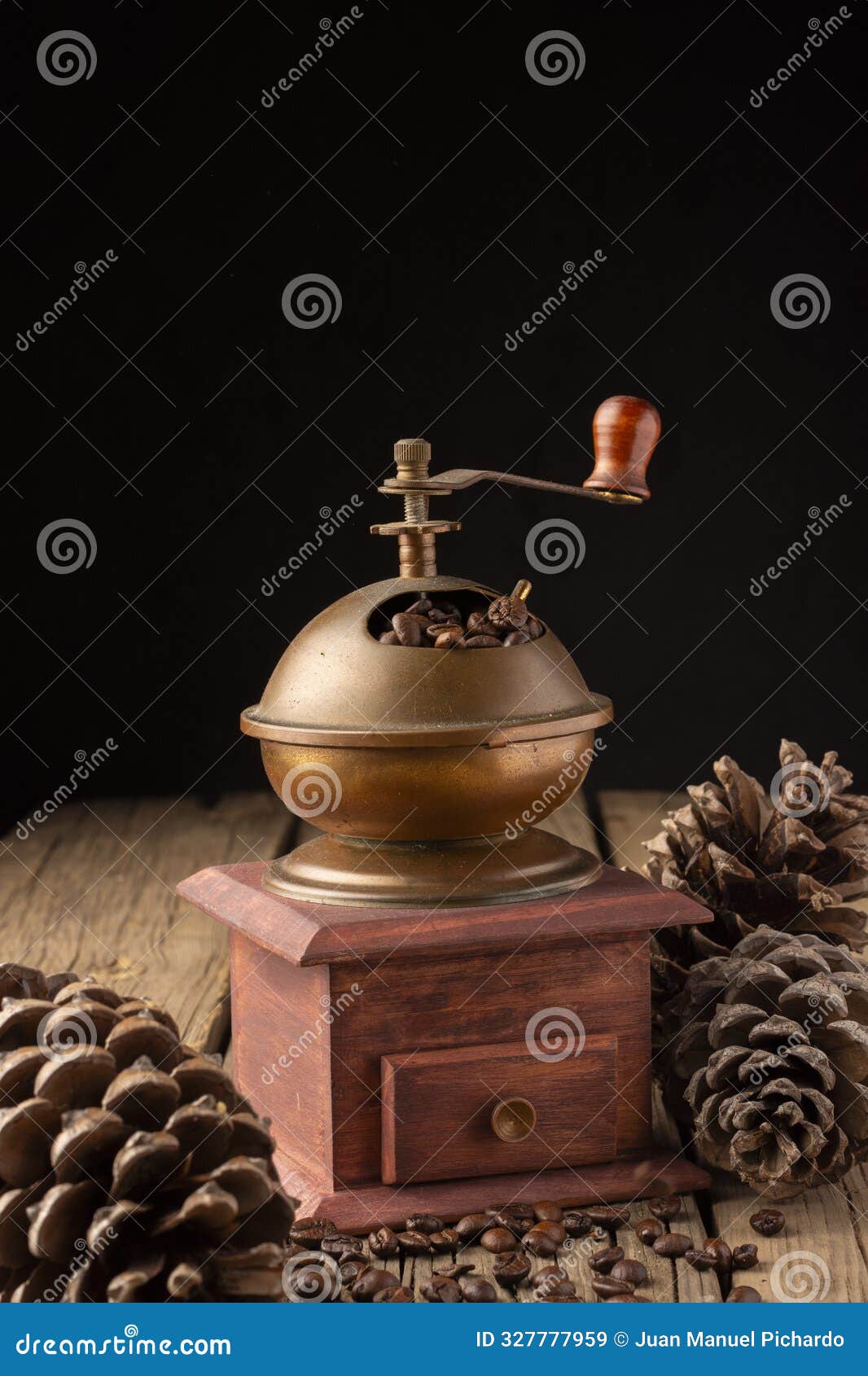 Antique but Functional Coffee Grinder, on the Upper Part Coffee Gear ...