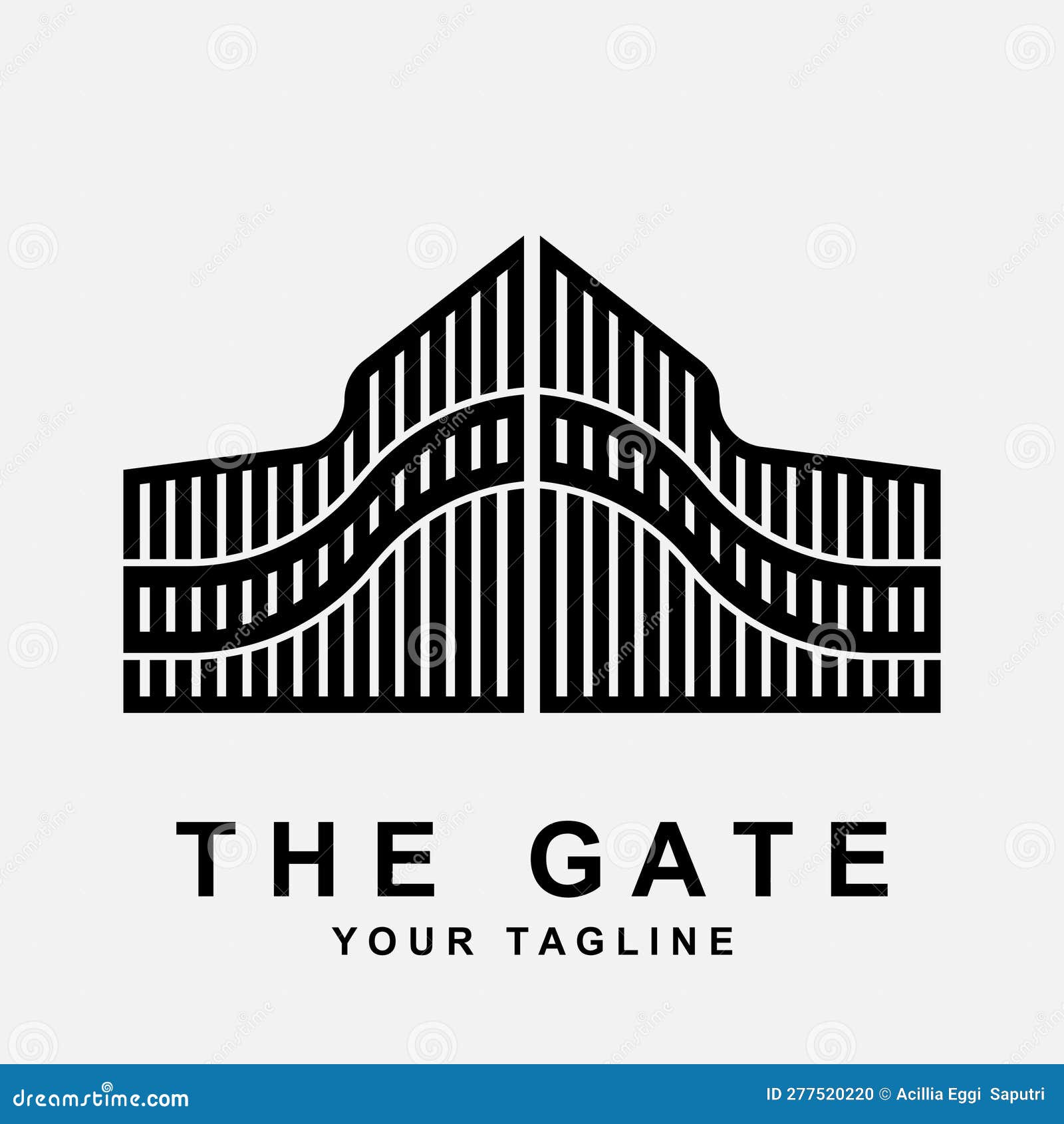 Antique Gate or Vintage Gate Logo Vector Stock Vector - Illustration of ...