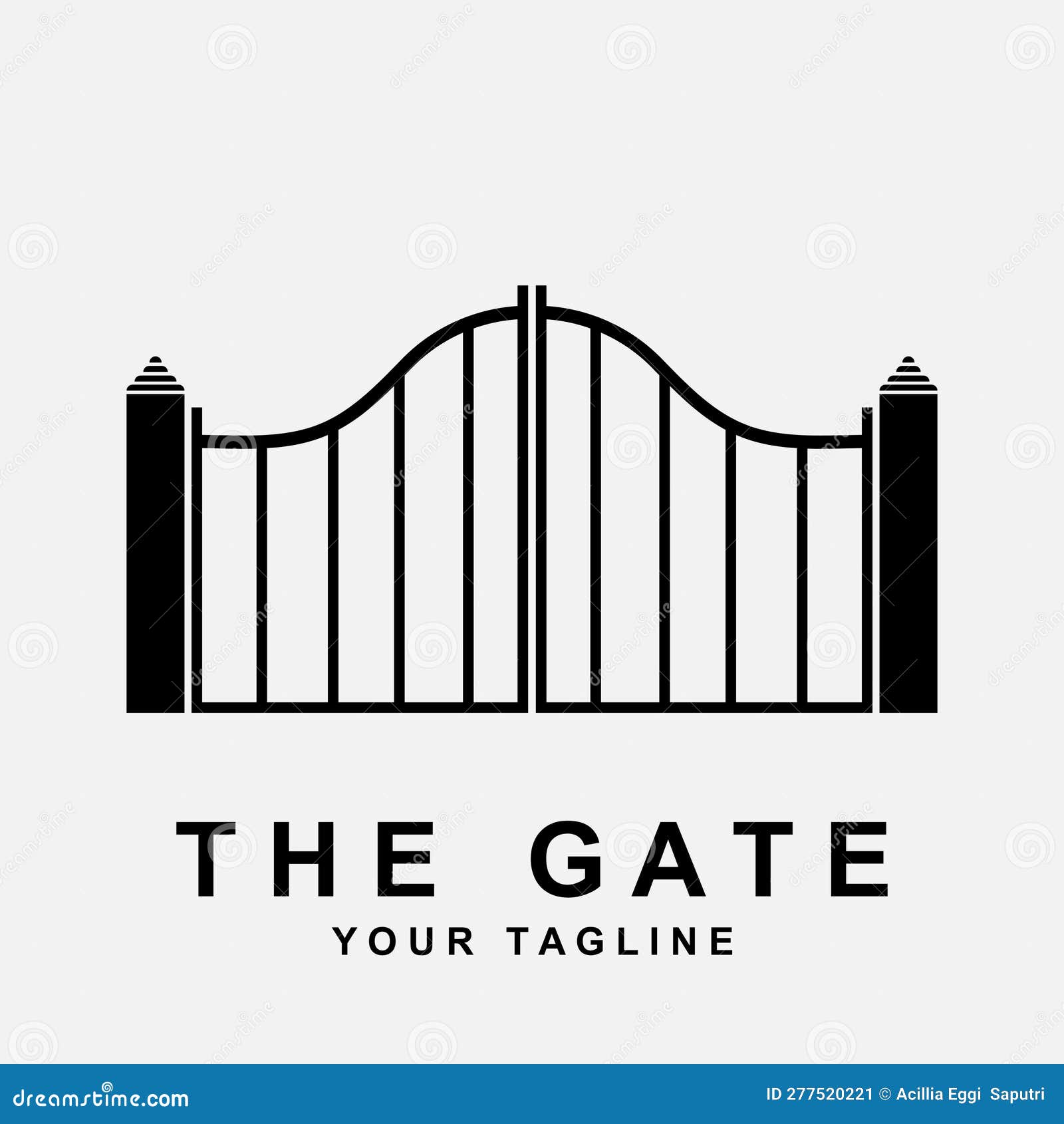 Antique Gate or Vintage Gate Logo Vector Stock Vector - Illustration of ...
