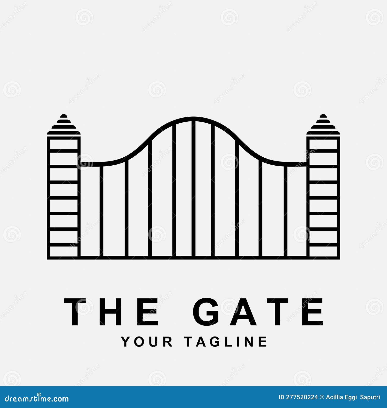 Antique Gate or Vintage Gate Logo Vector Stock Vector - Illustration of ...