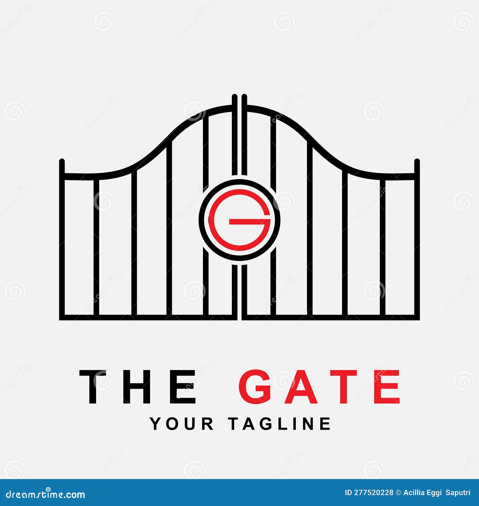 Antique Gate or Vintage Gate Logo Vector Stock Vector - Illustration of ...