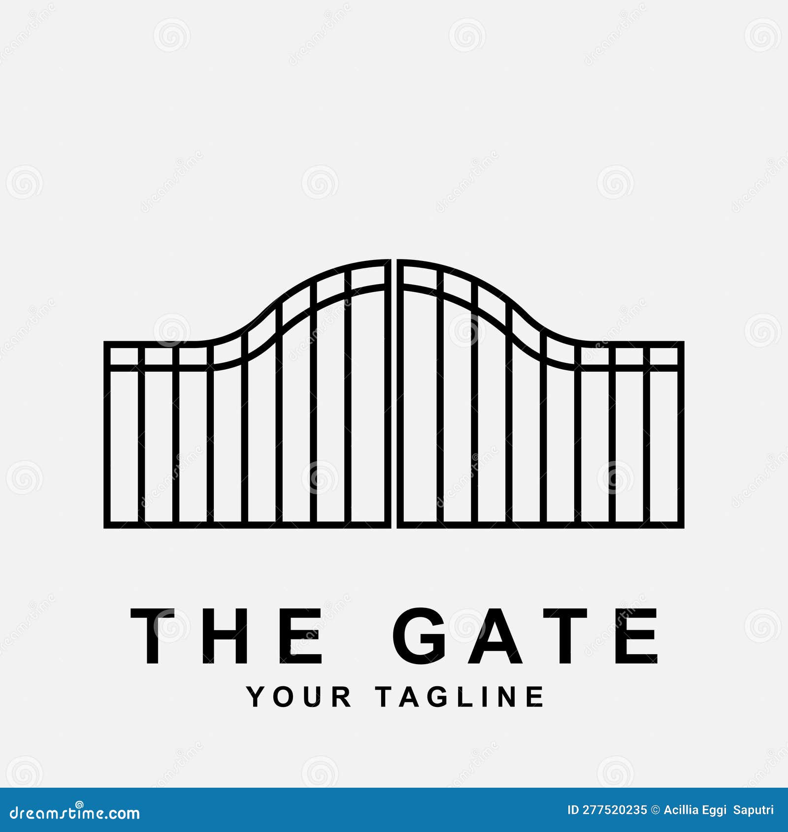 Antique Gate or Vintage Gate Logo Vector Stock Vector - Illustration of ...