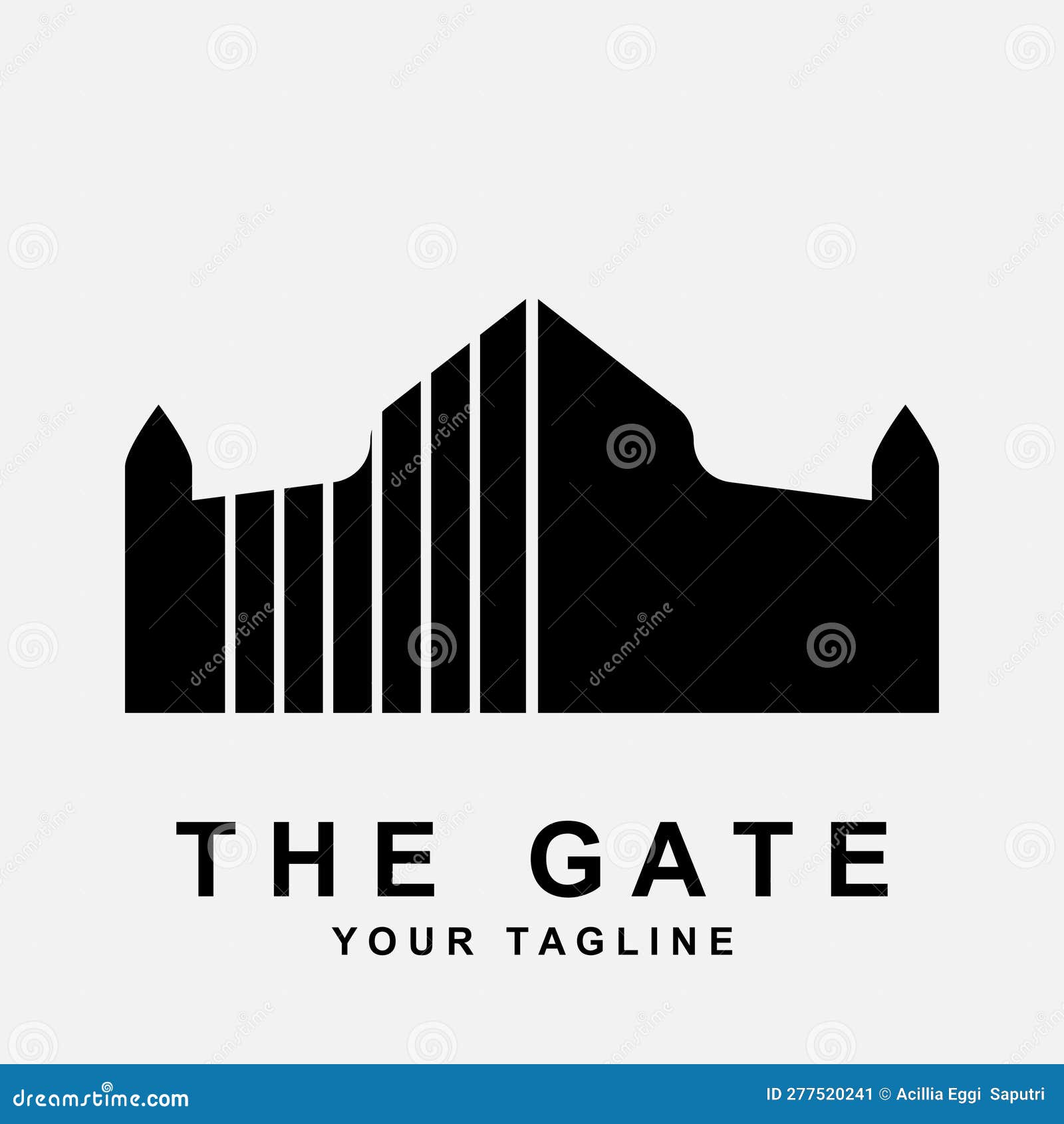 Antique Gate or Vintage Gate Logo Vector Stock Vector - Illustration of ...