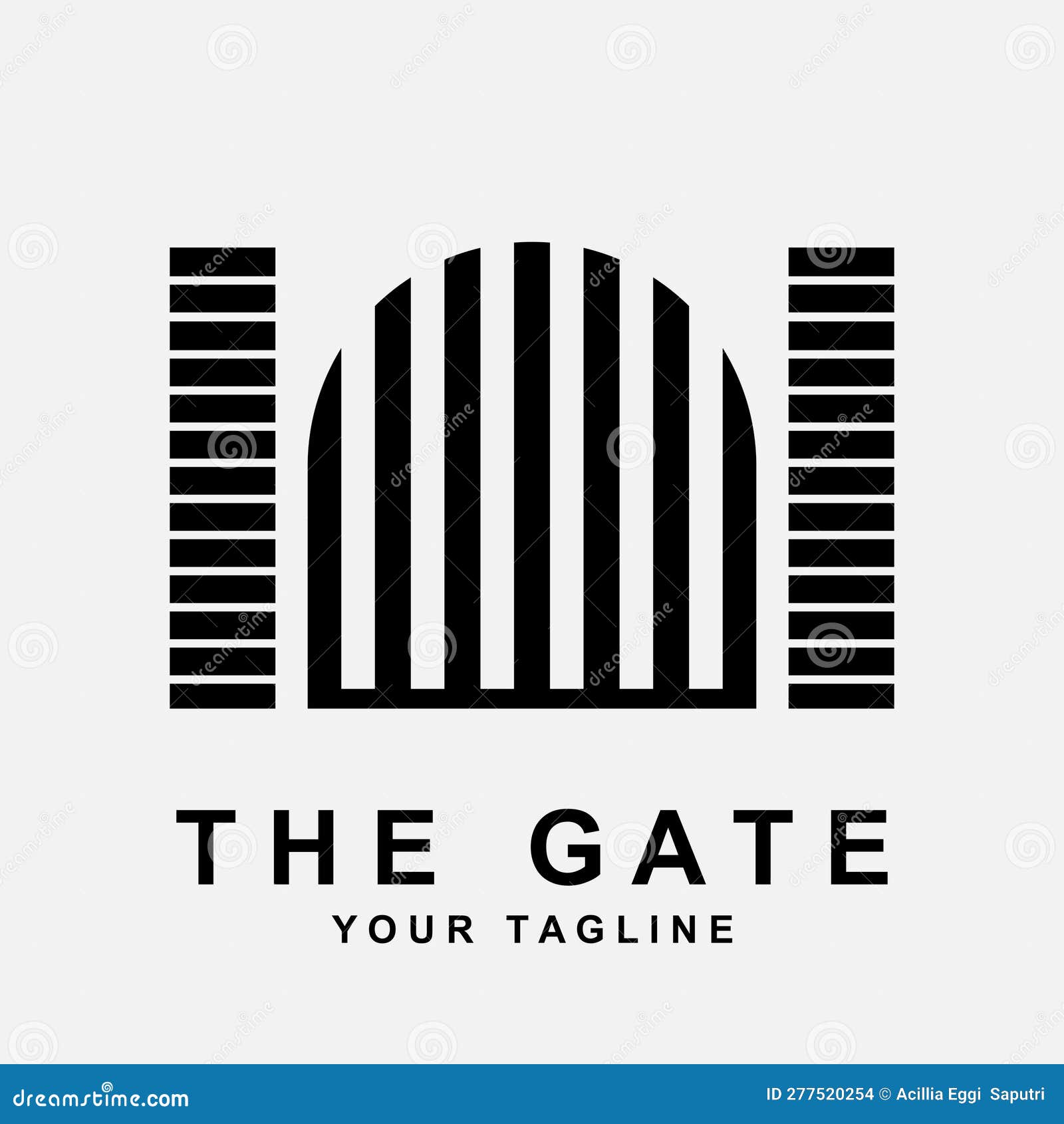 Antique Gate or Vintage Gate Logo Vector Stock Vector - Illustration of ...