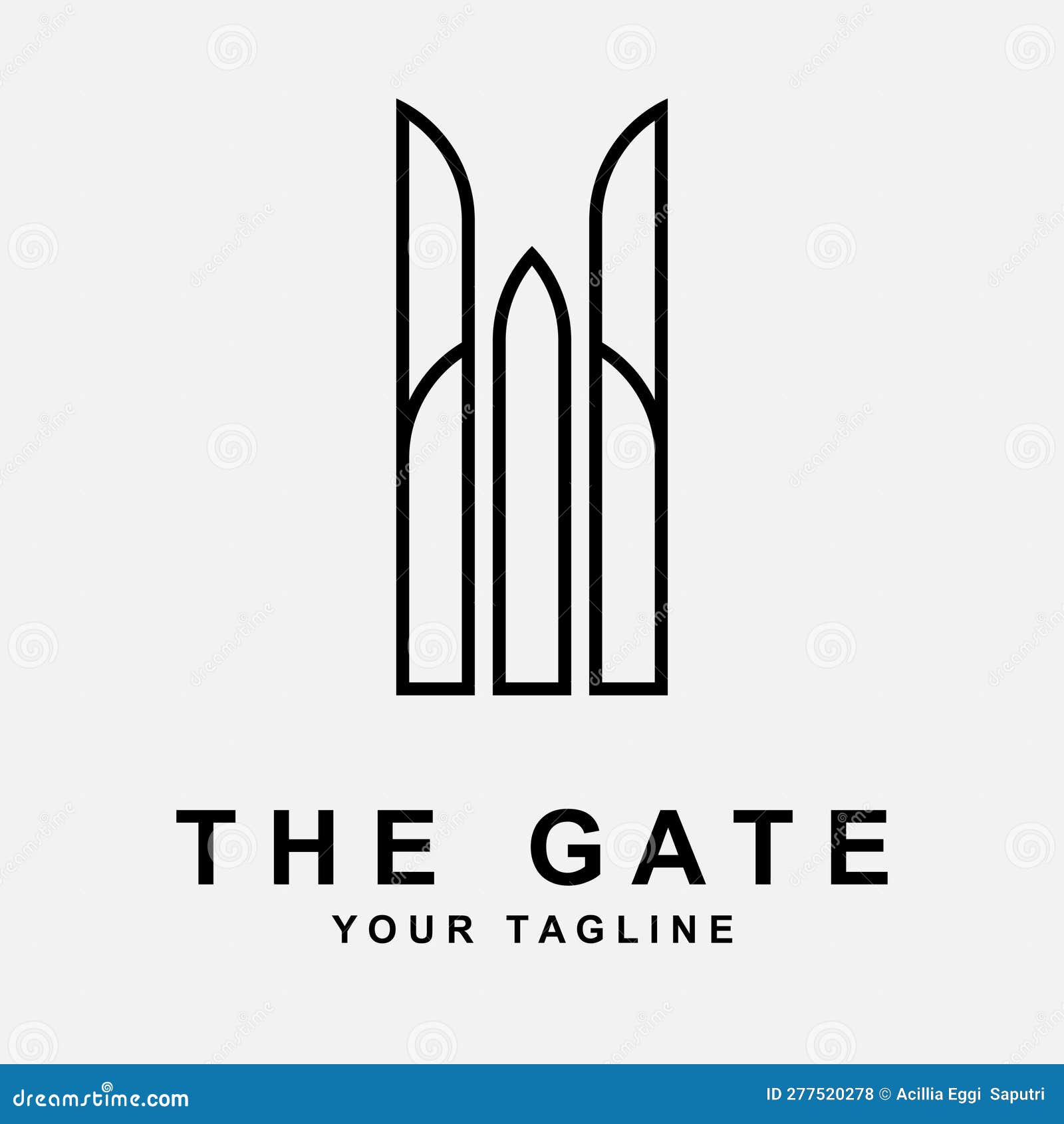 Antique Gate or Vintage Gate Logo Vector Stock Vector - Illustration of ...