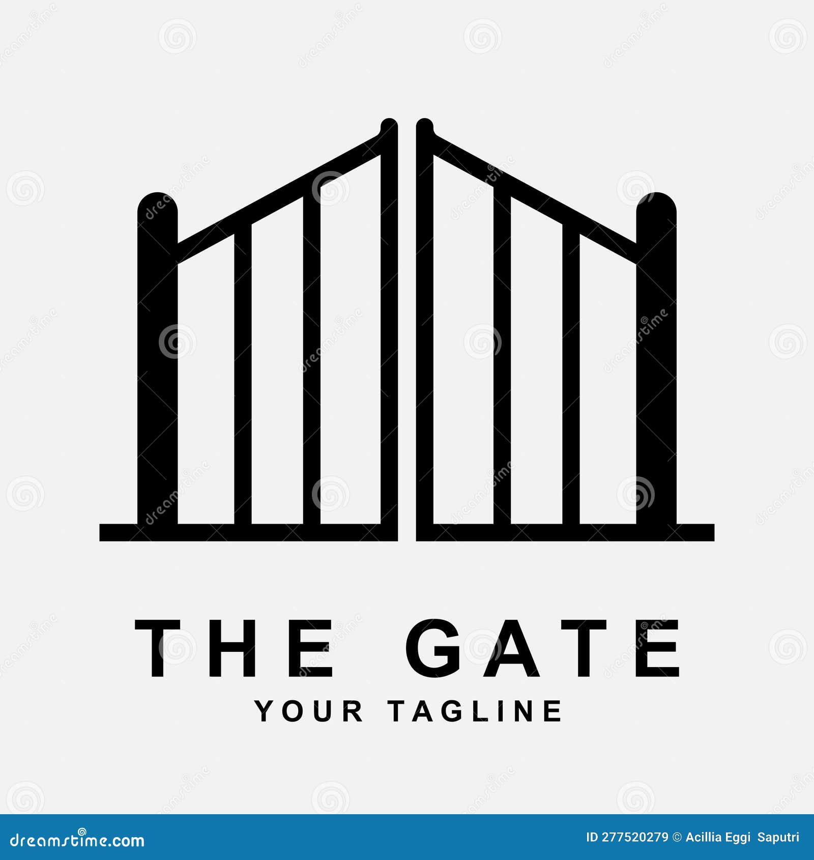 Antique Gate or Vintage Gate Logo Vector Stock Vector - Illustration of ...