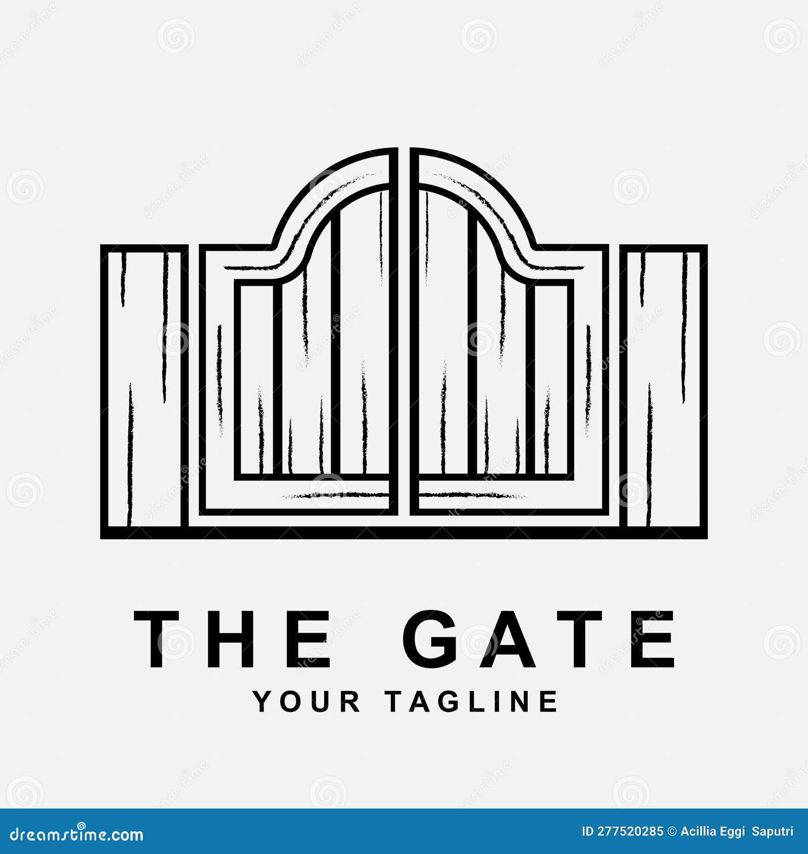 Antique Gate or Vintage Gate Logo Vector Stock Vector - Illustration of ...