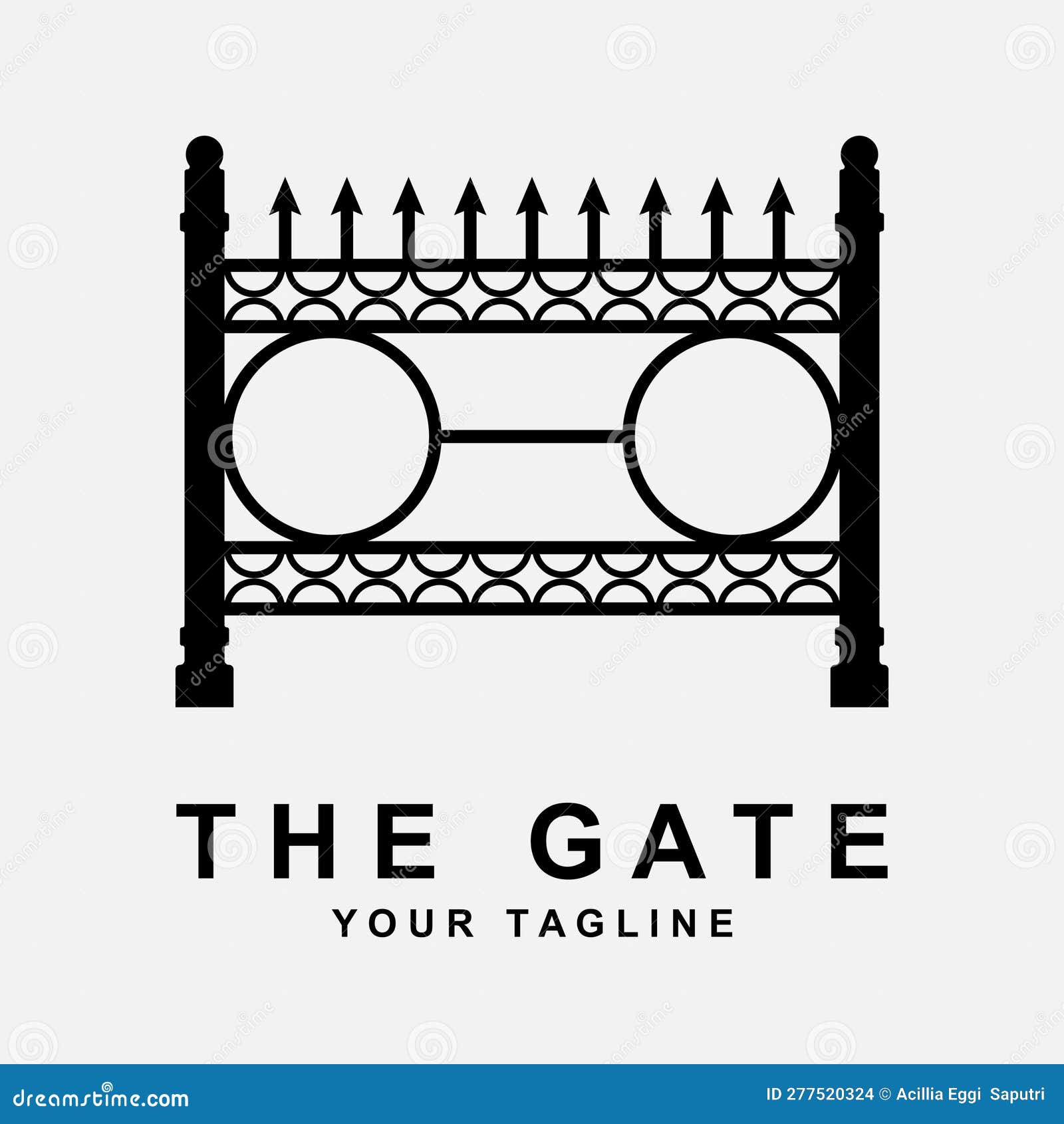 Antique Gate or Vintage Gate Logo Vector Stock Vector - Illustration of ...