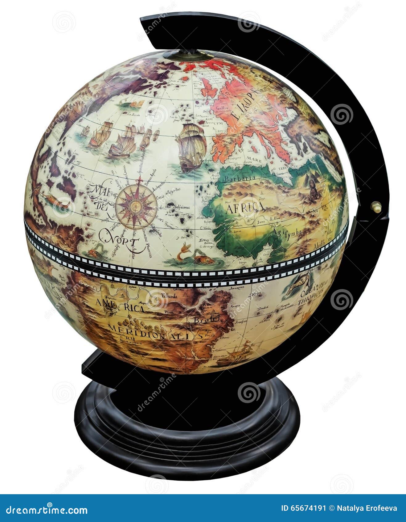 Antique Globe Isolated on White Stock Image - Image of historical ...